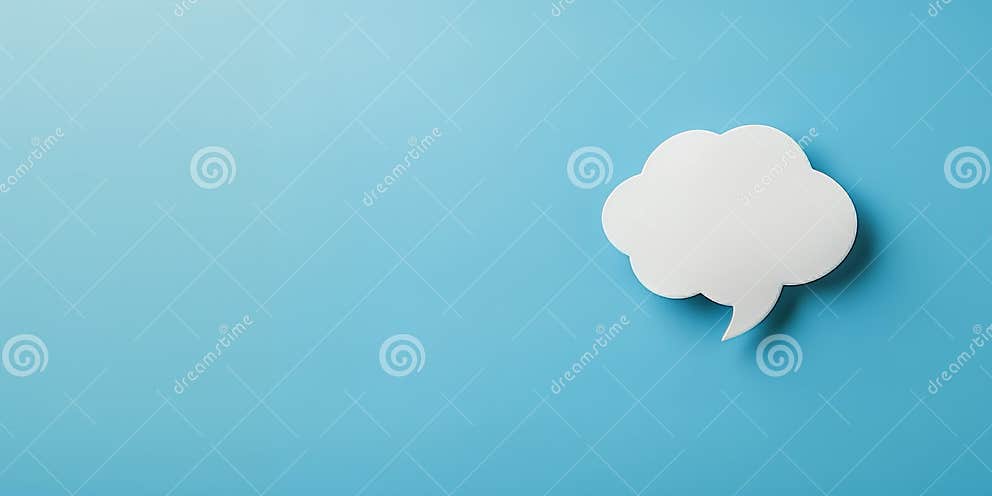 Blank White Speech Bubble on Blue Background Layout Minimalist Banner ...