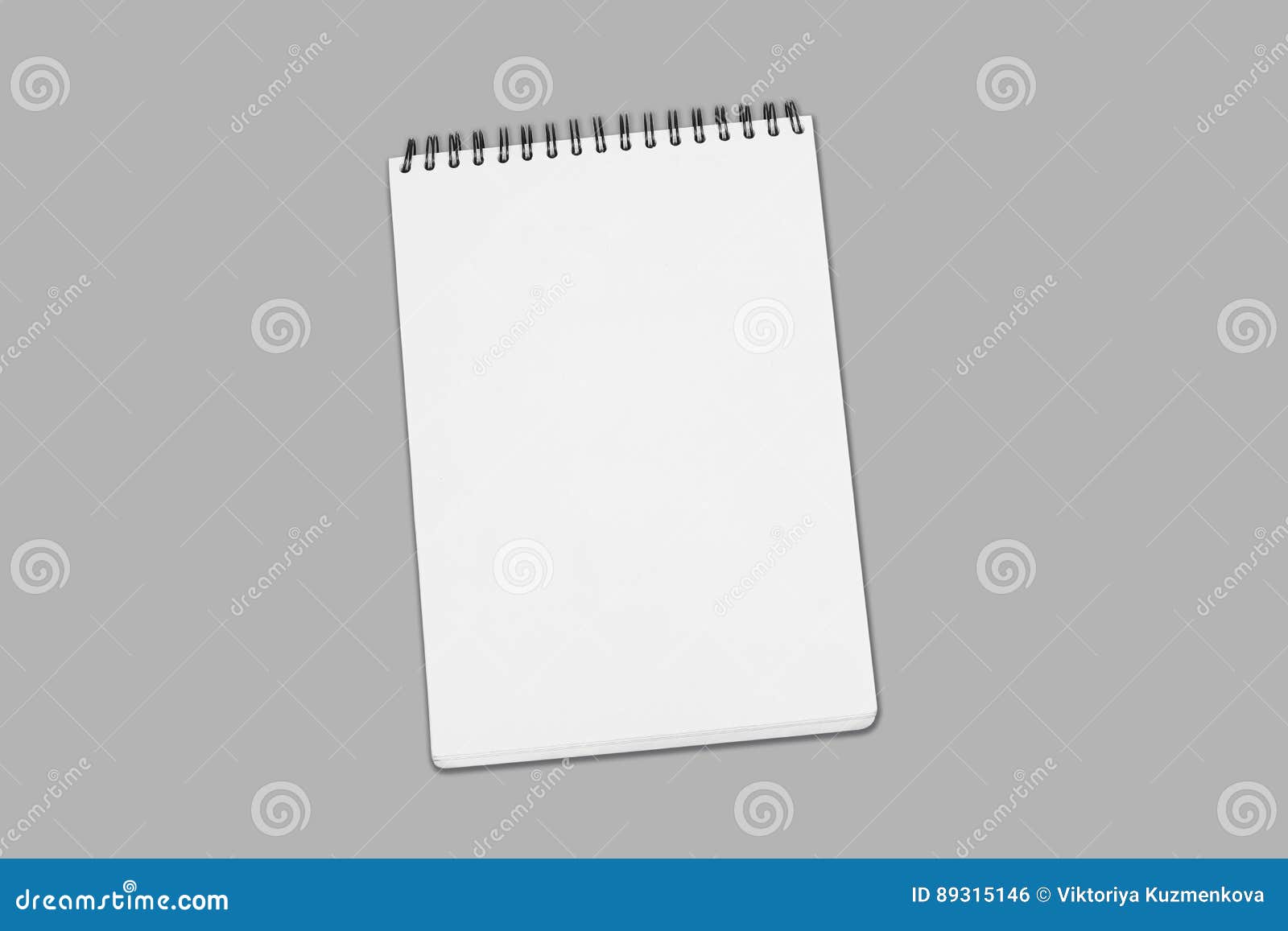 Blank White Spiral Bound Paper Drawing Pad with Shadow Stock Photo ...