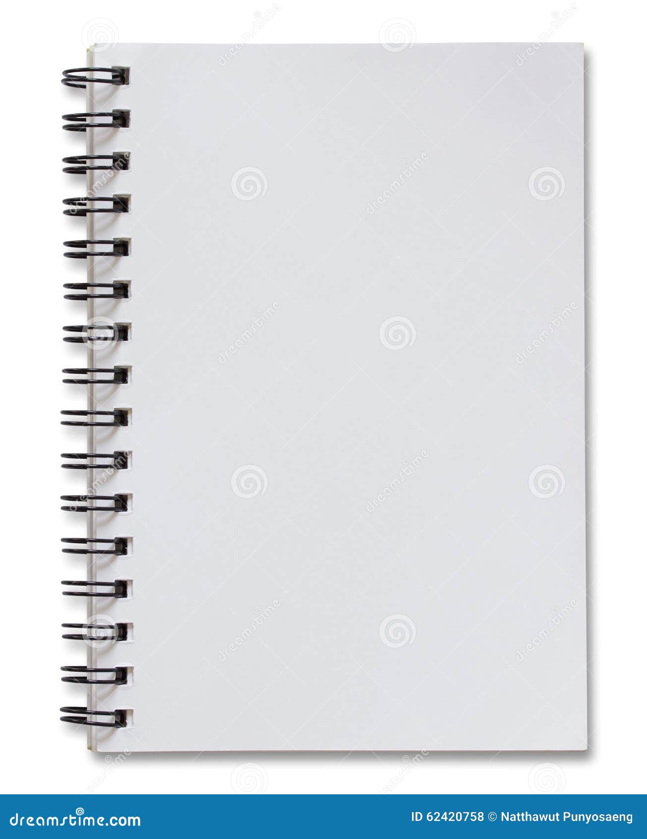 Blank White Spiral Notebook Isolated on White Stock Photo - Image of ...