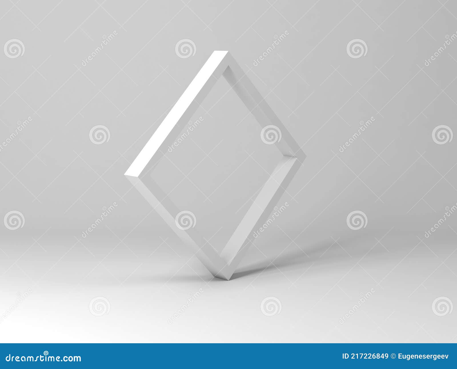 Blank White Square Frame in an Empty Studio. 3d Stock Illustration ...