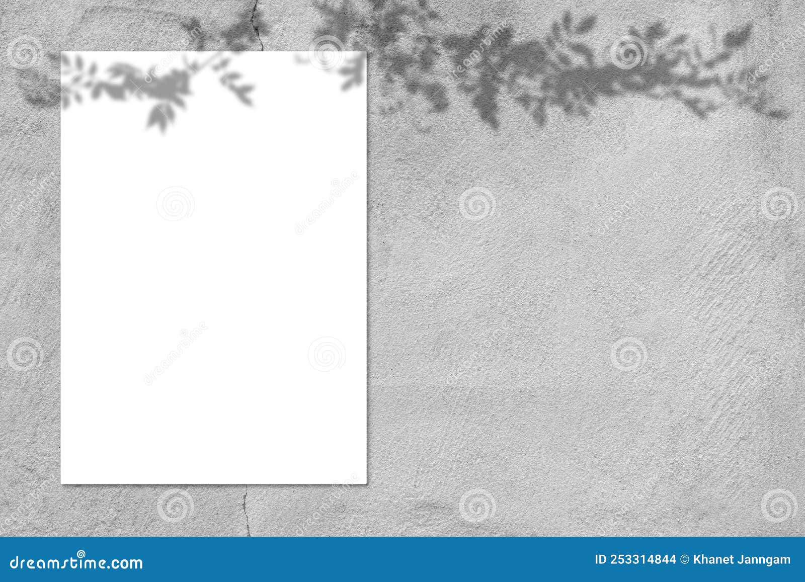 Blank White Square Poster Mockup with Light Shadow on Gray Concrete ...