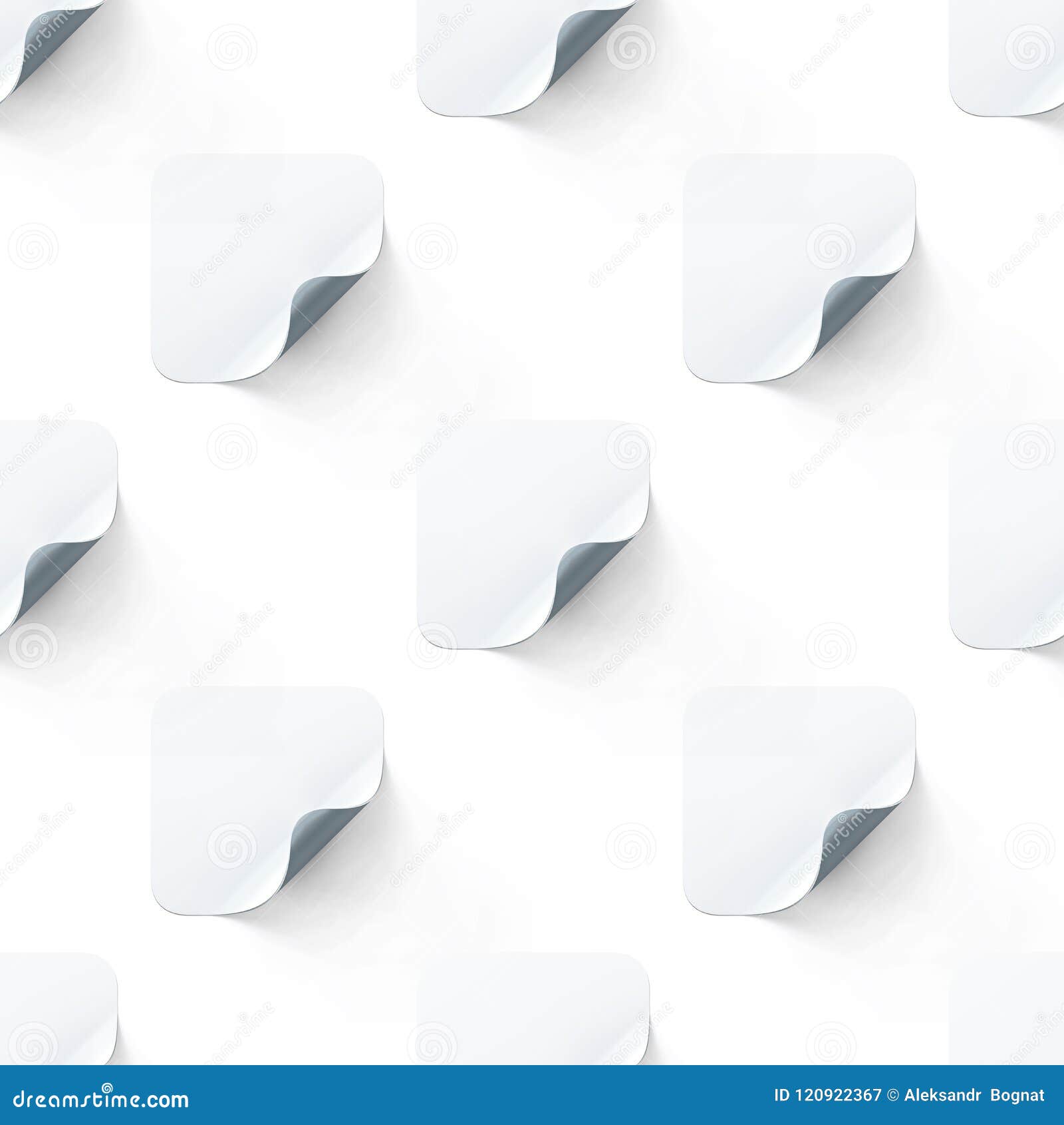 Blank White Square Stickers Mock Up Seamless Pattern Stock Illustration ...