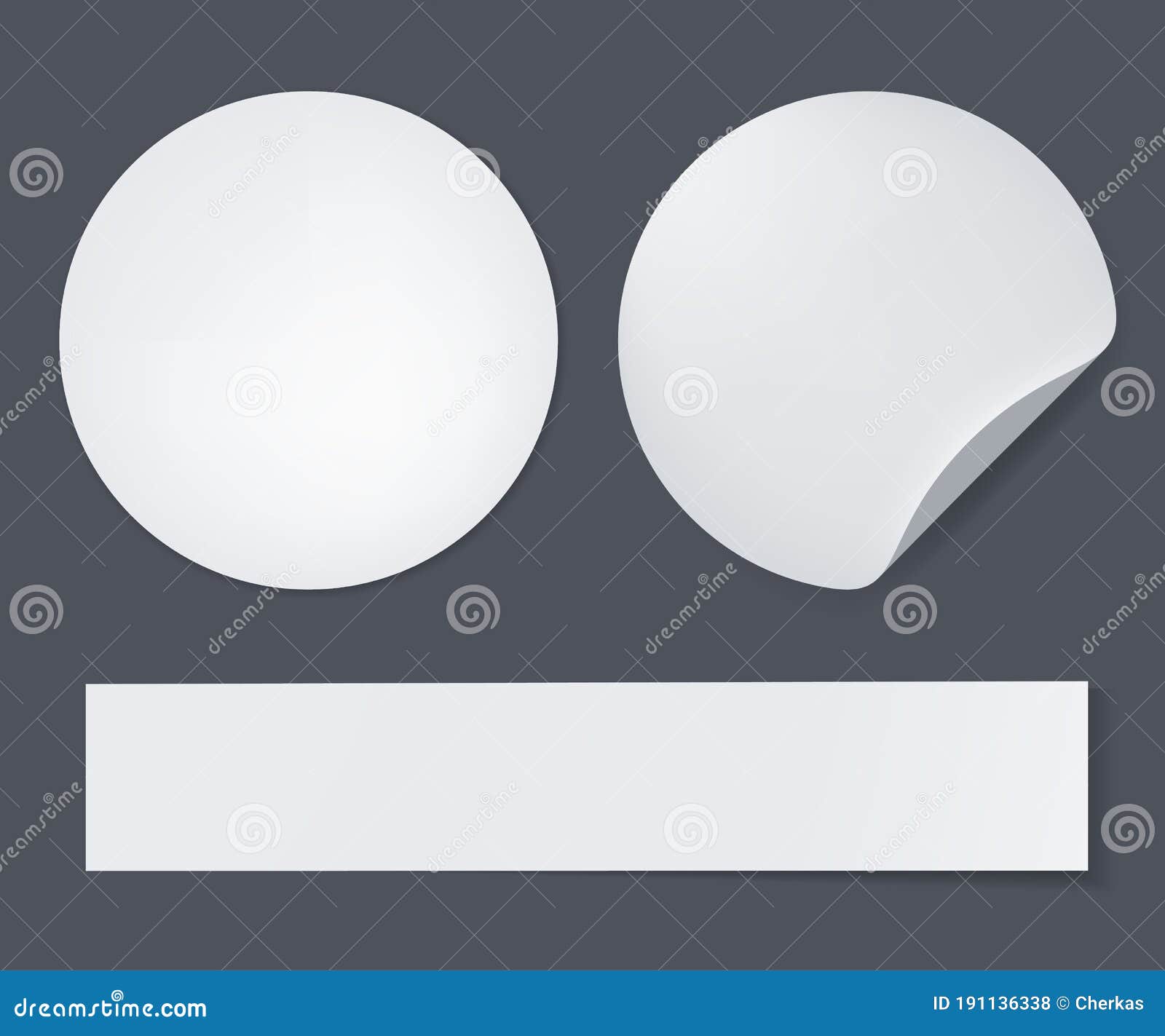 White Stickers Or Patches Mockup, Blank Labels Cartoon Vector ...