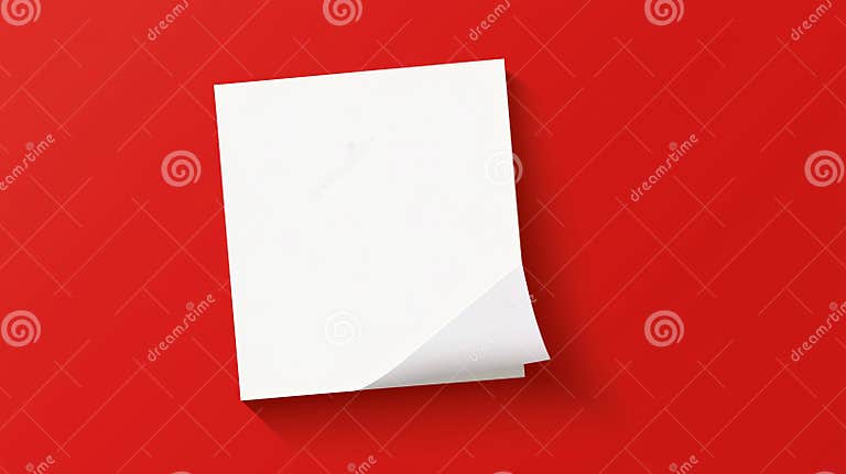 Blank White Sticky Note Placed on a Vibrant Red Background for Creative ...