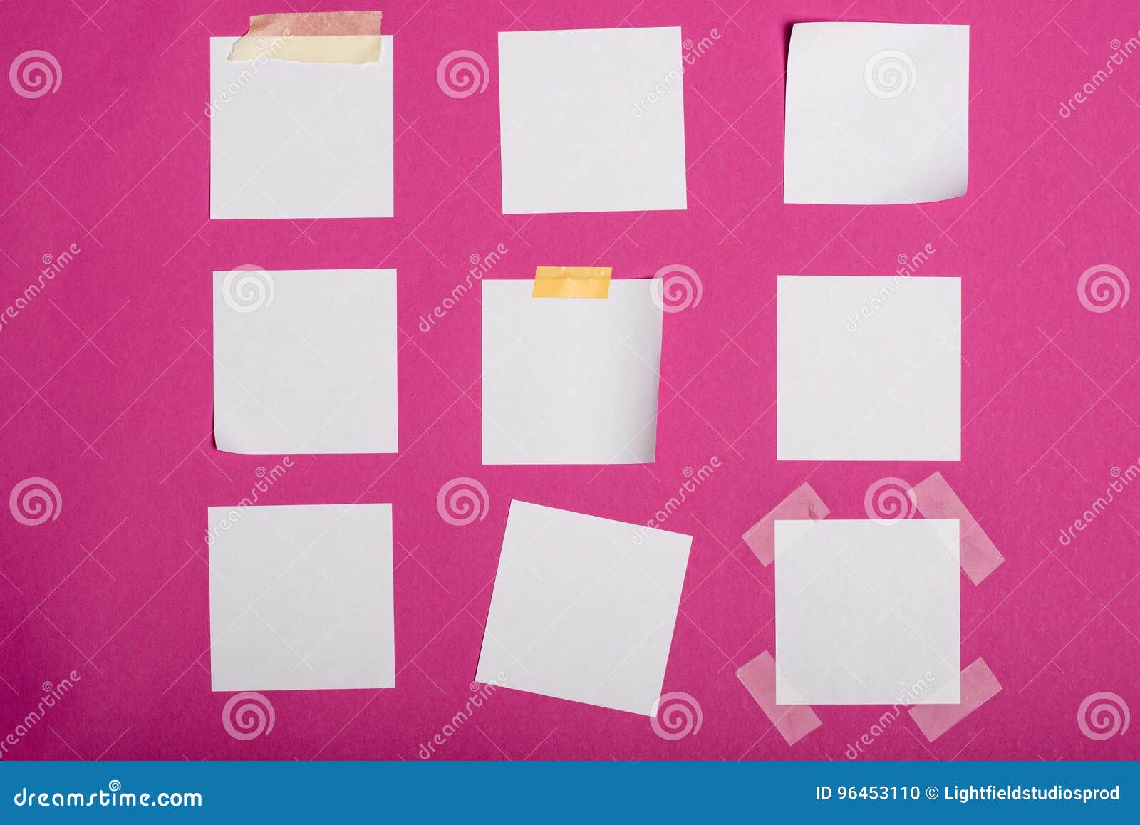 Blank White Sticky Notes Isolated on Pink Stock Photo - Image of notes ...