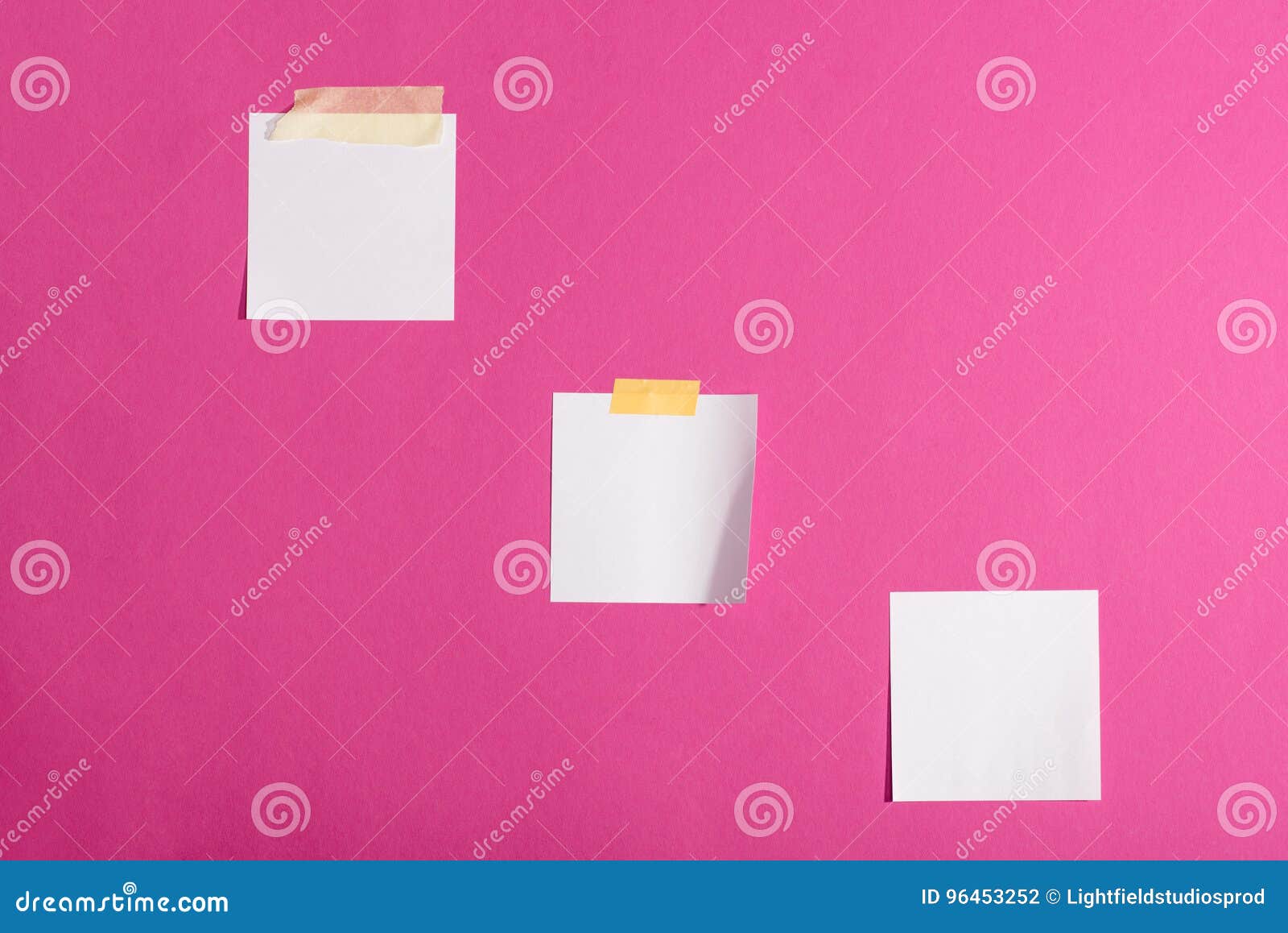 Blank White Sticky Notes Isolated on Pink Stock Photo - Image of design ...