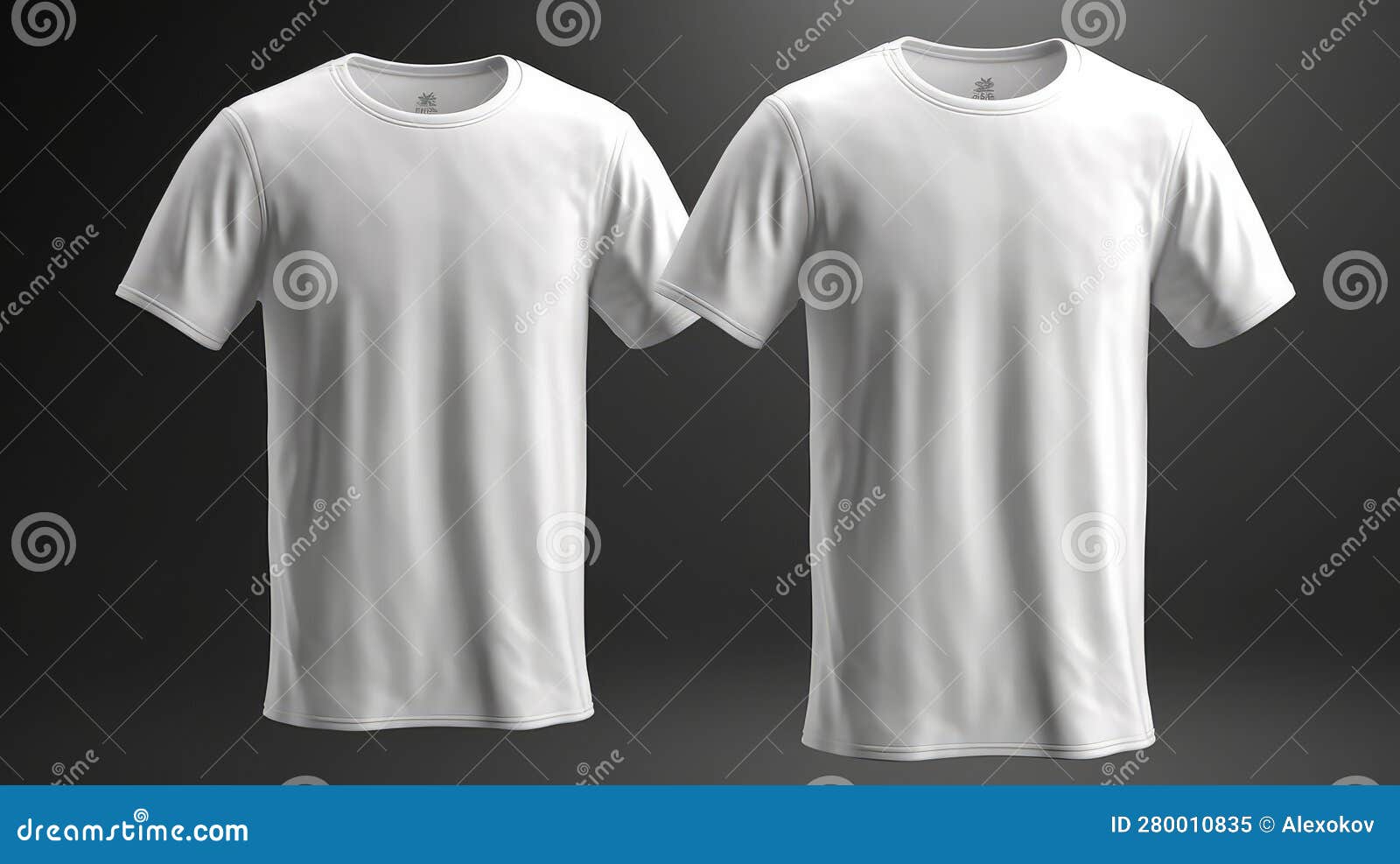 Blank White T-Shirt Front and Back View for Design Mockup. Stock ...