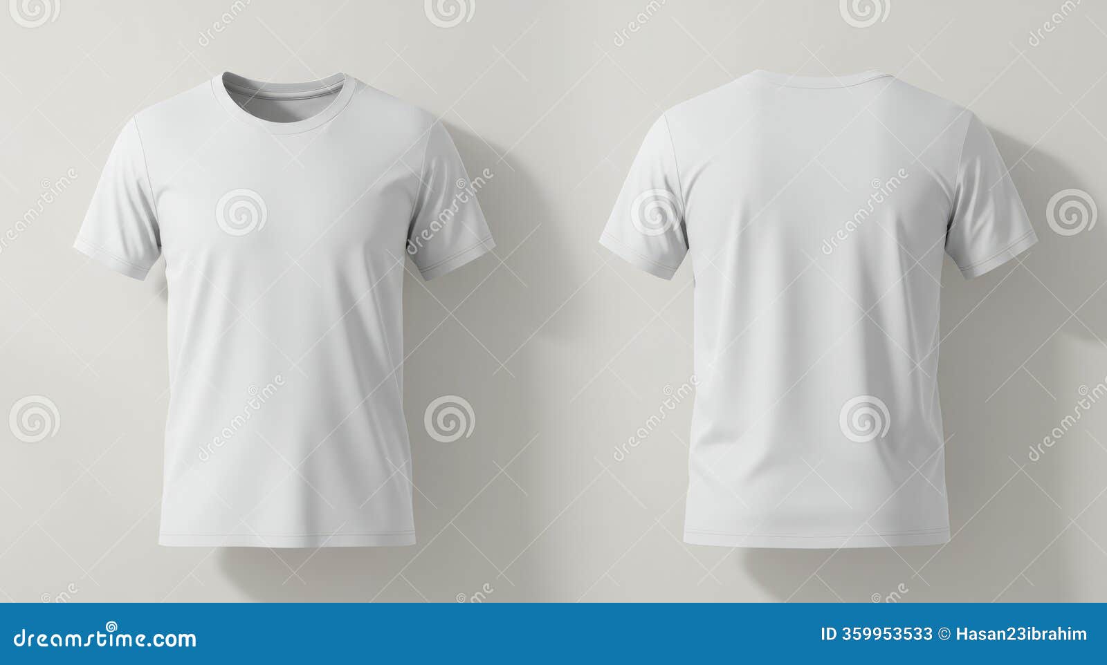 Blank White T-Shirt Mockup Front and Back View for Design Presentation ...