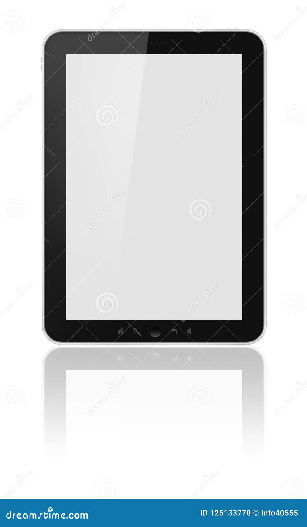 Blank Tablet Screen Isolated on White Stock Photo - Image of connection ...