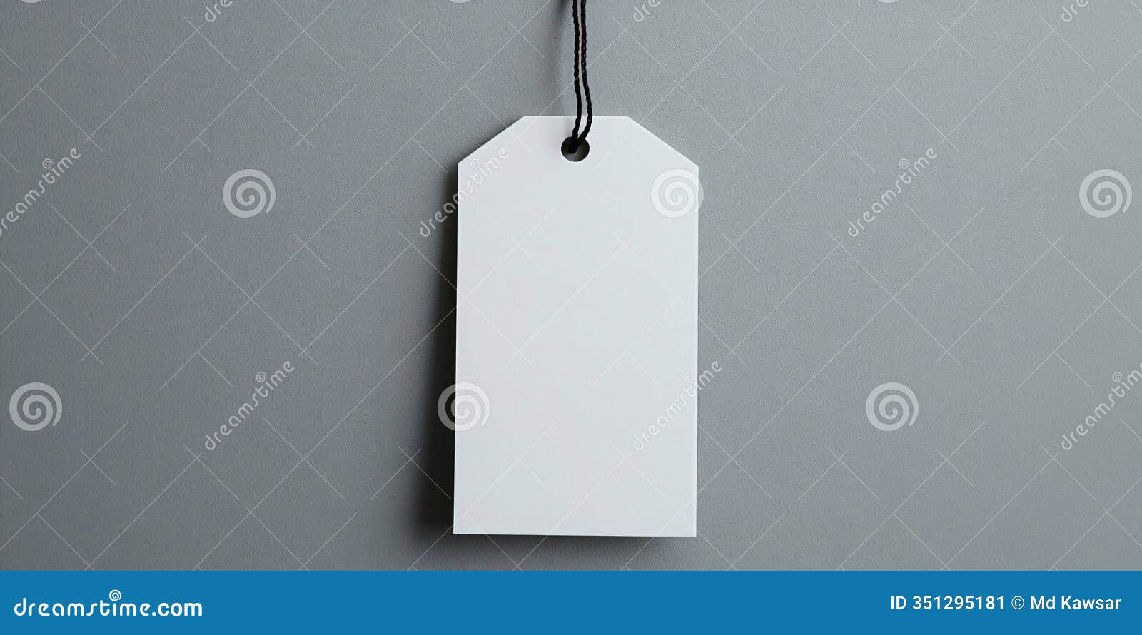 Blank White Tag Mockup Hanging Gray Background High Quality Image Stock ...