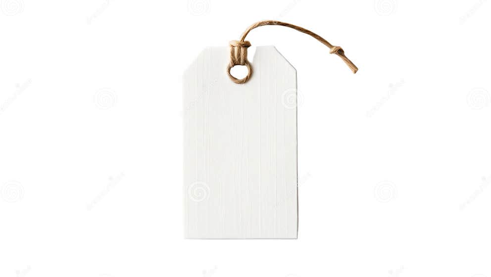 A Blank White Tag with a String, Isolated on Transparent Background ...