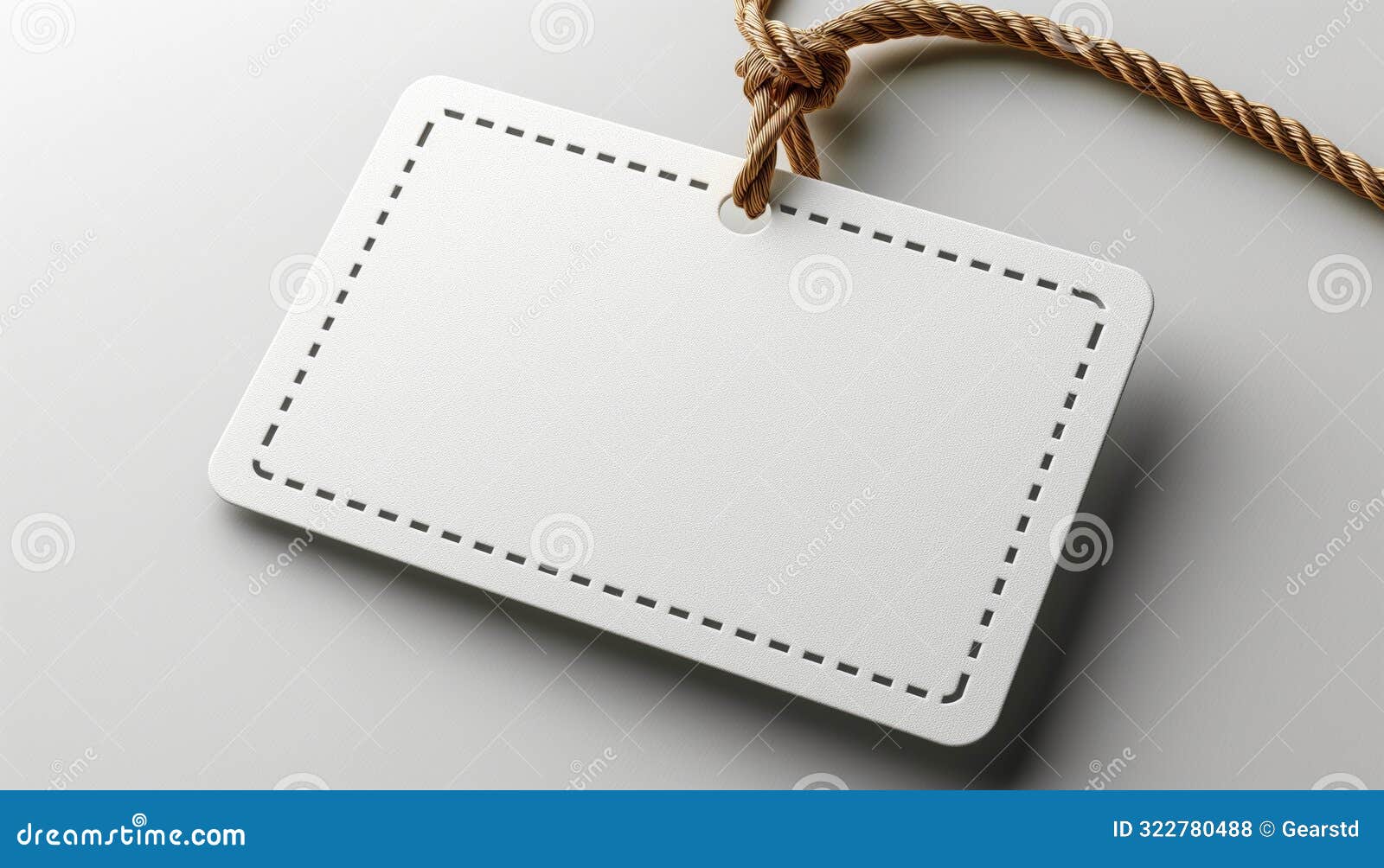 Blank White Tag with String on Plain Background Stock Photo - Image of ...