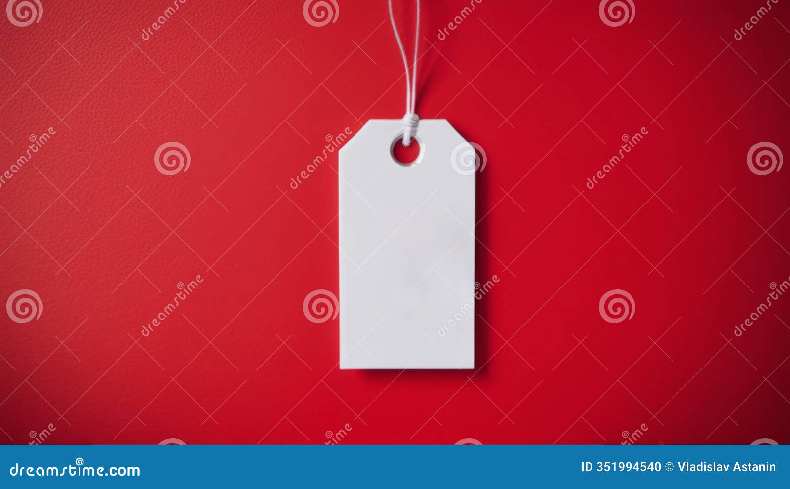 Blank White Tag for Text on Red Background Stock Photo - Image of space ...