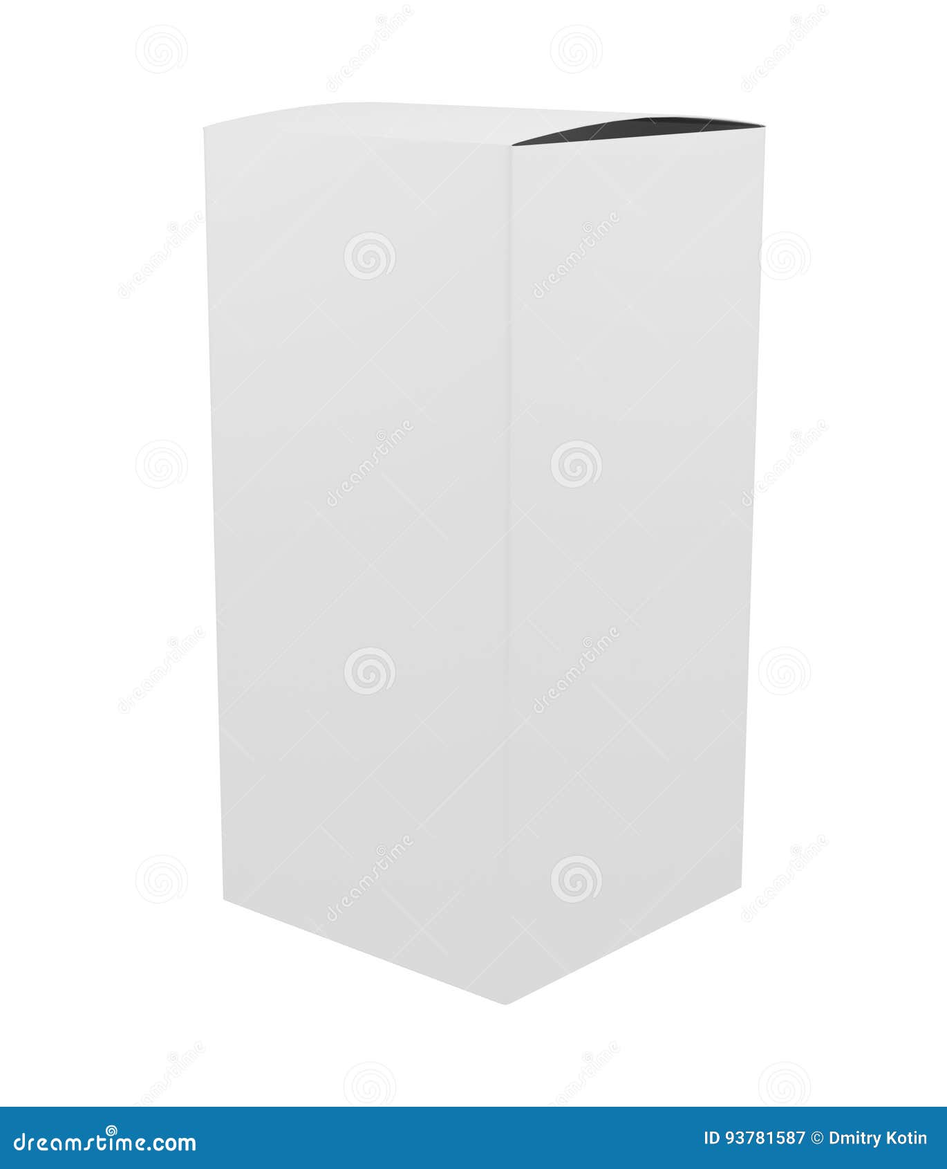 Blank White Tall Box. 3D Rendering. Stock Illustration - Illustration ...