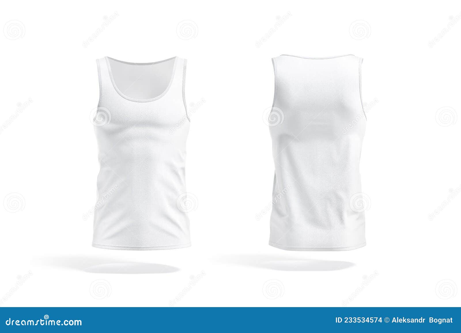 Blank White Tank Top Mockup, Front and Back View Stock Illustration ...