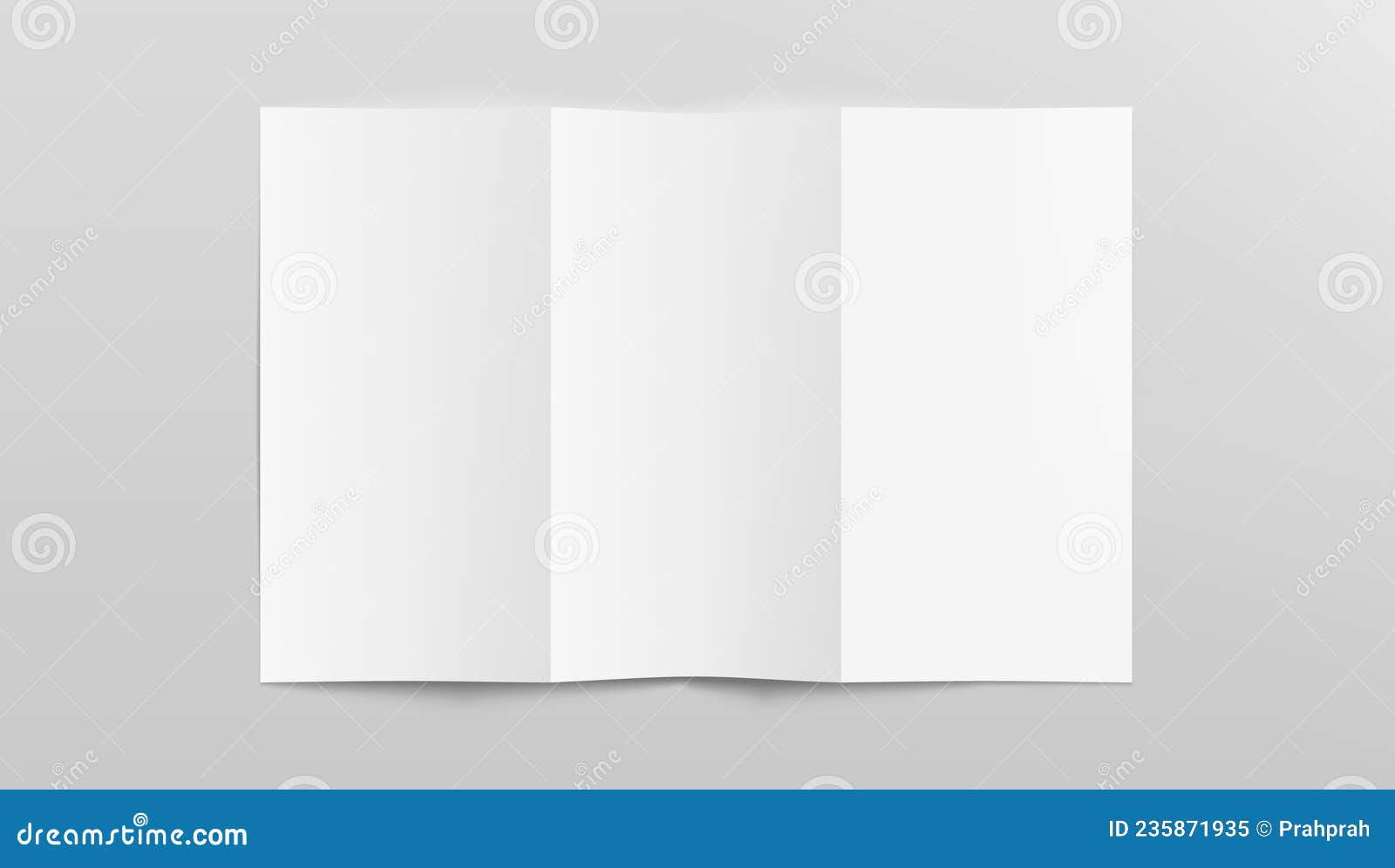 Blank White Three Fold A4 Paper Sheet Stock Vector - Illustration of ...