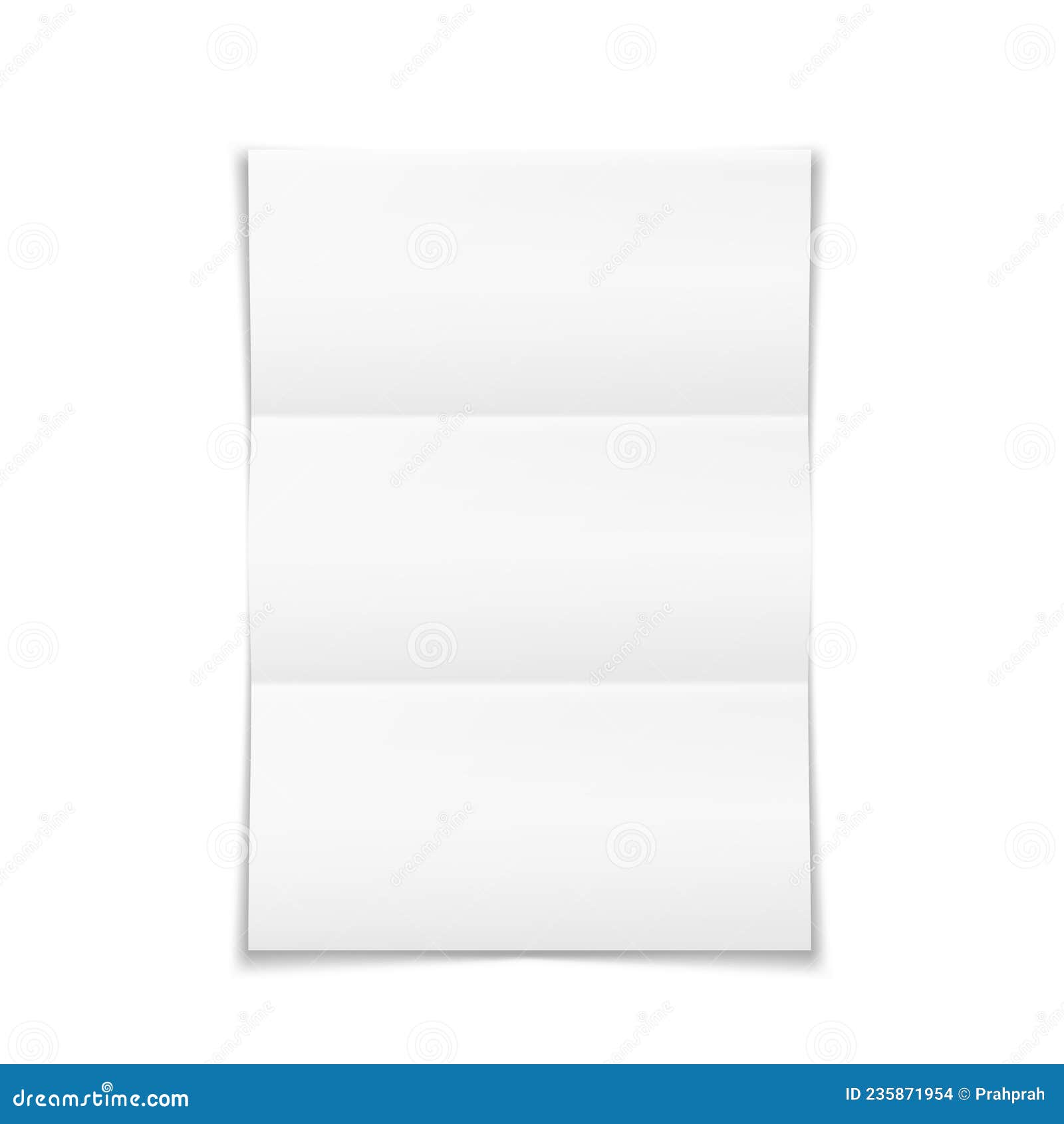 Blank White Three Fold A4 Paper Sheet Stock Vector - Illustration of ...