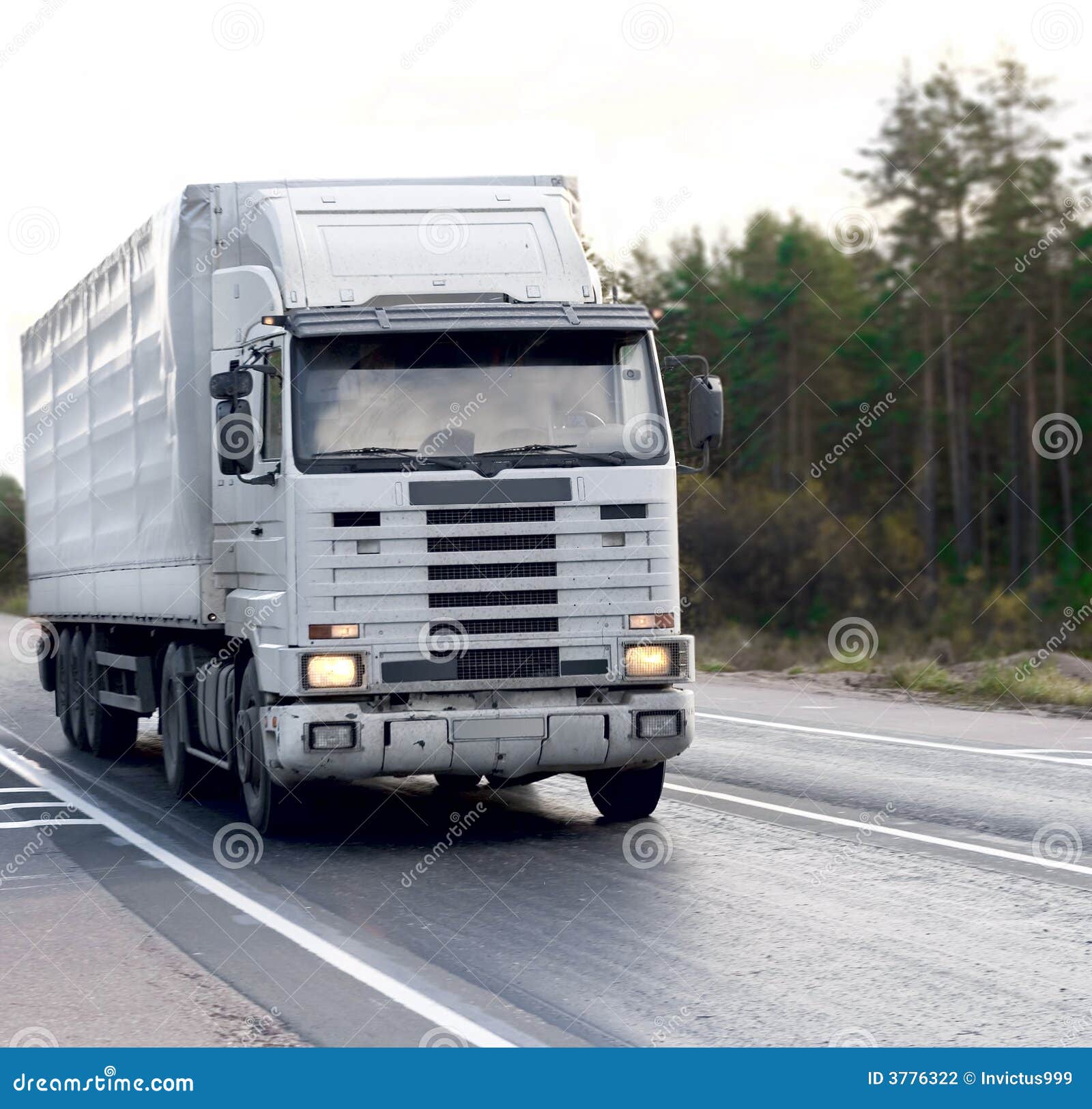 Blank White Tractor Trailer Truck of Stock Photo - Image of fast, lift ...