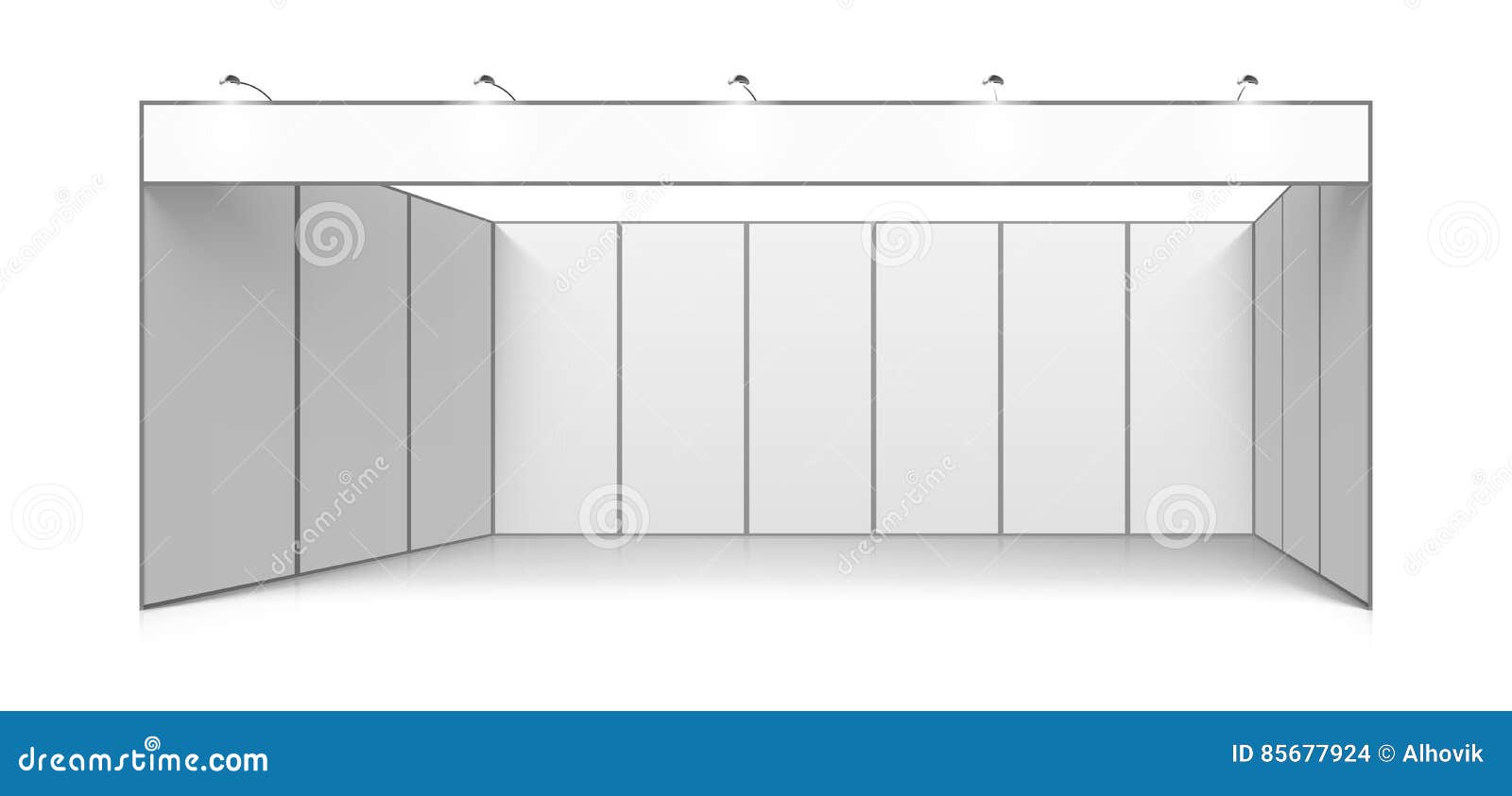 Blank White Trade Exhibition Booth System Stand Vector Illustration ...