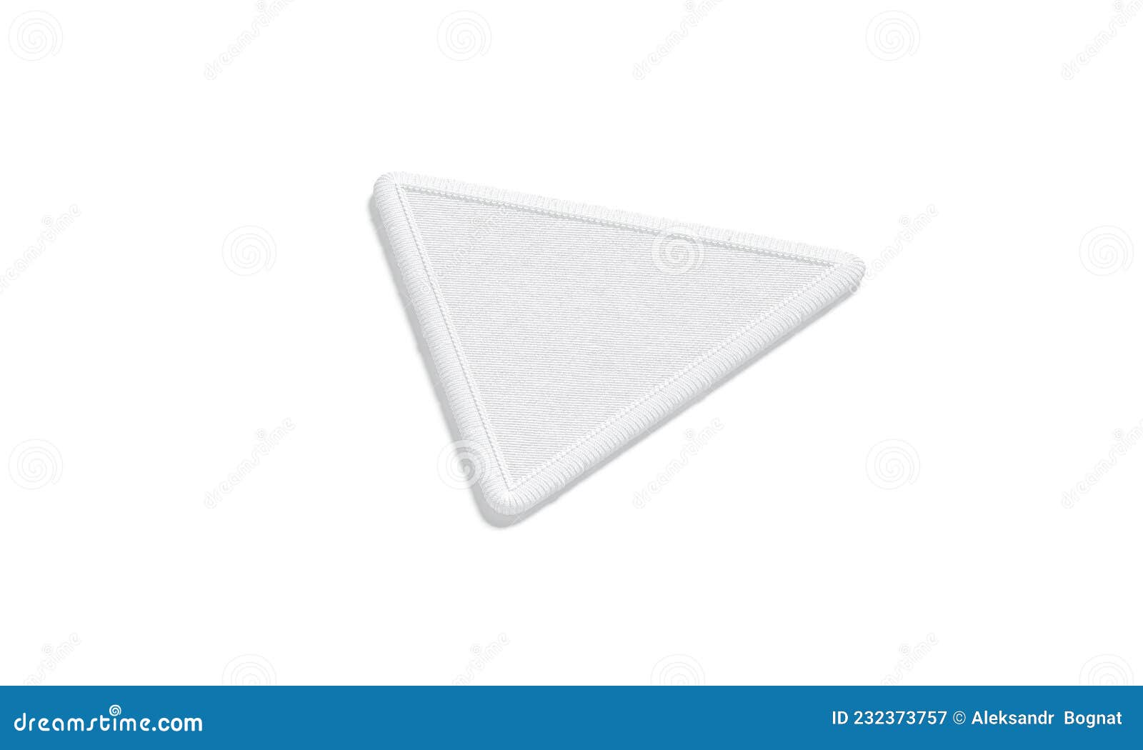Blank White Triangle Embroidered Patch Mockup Lying, Side View Stock ...