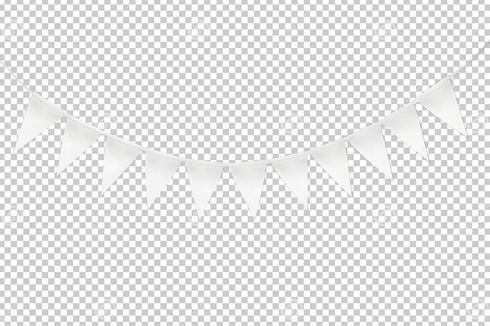 Blank White Triangular Bunting on Transparent Background Stock ...