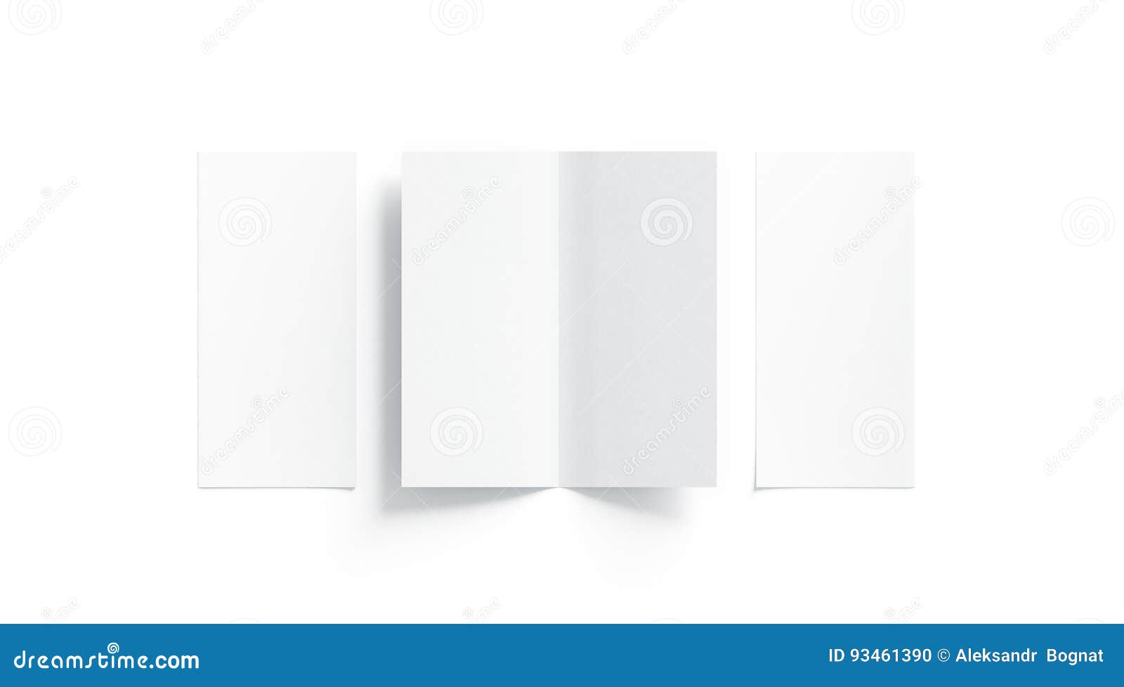 Blank White Two Folded Booklet Mock Up, Opened and Closed Stock Photo ...