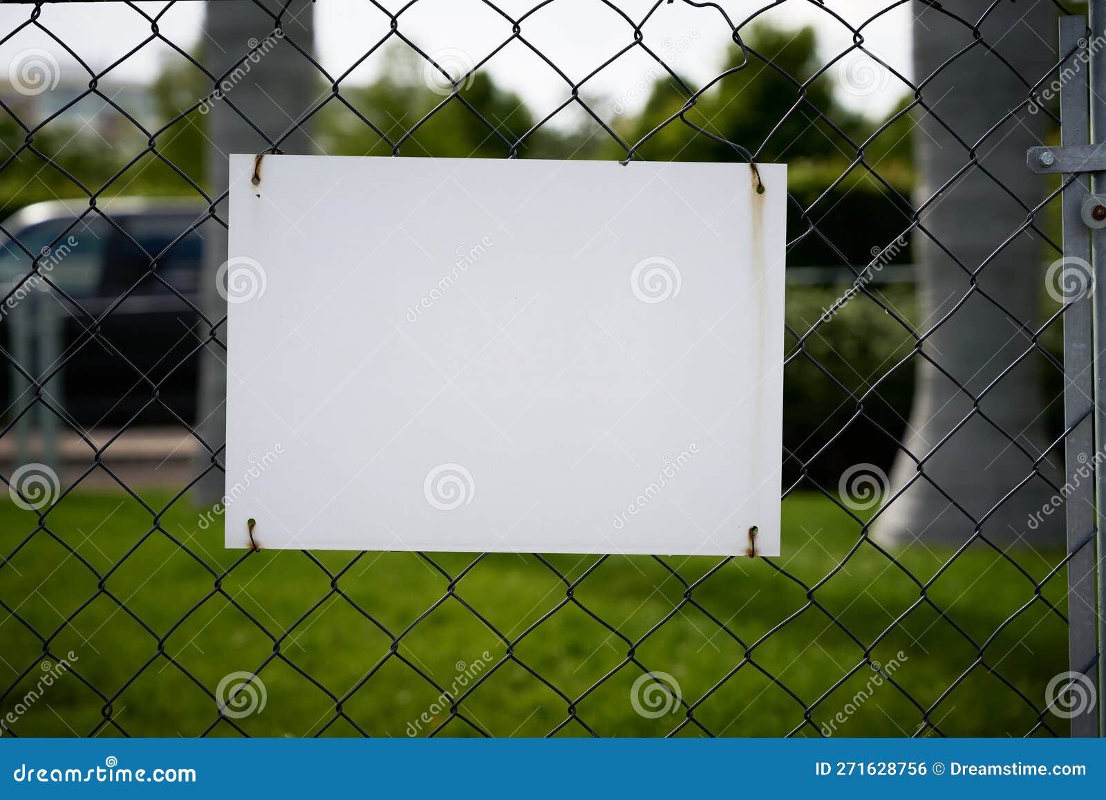 Blank White Unlabeled Sign with Text Space Stock Photo - Image of note ...