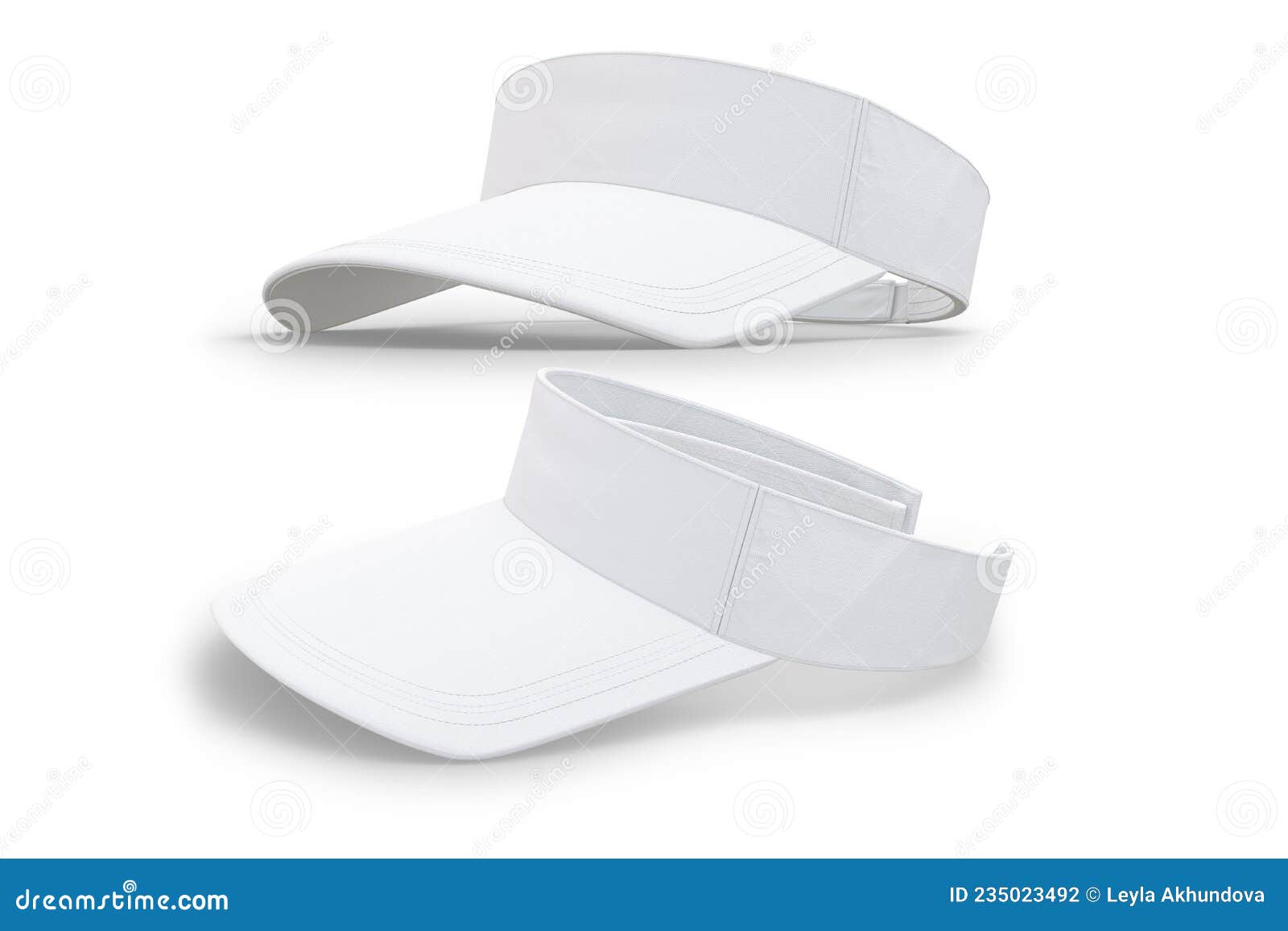 Blank White Visor Plain Hat Mockup Isolated Stock Illustration ...