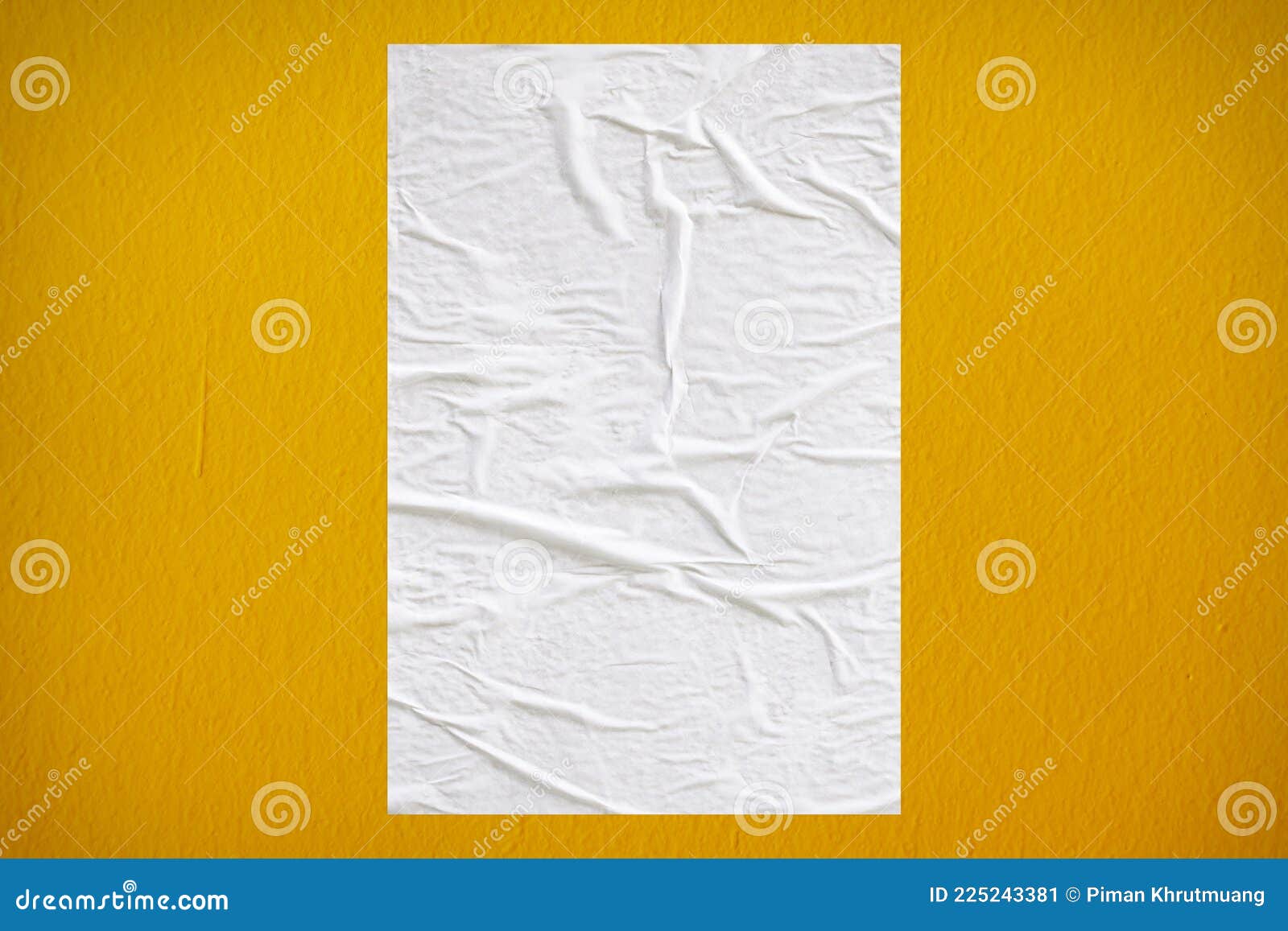 Blank White Wheatpaste Glued Paper Poster Mockup on Concrete Wall ...