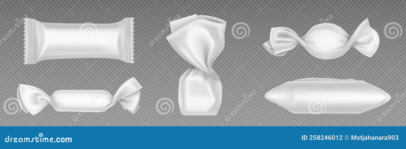 Blank White Wrappers of Candies and Chocolates Stock Vector ...