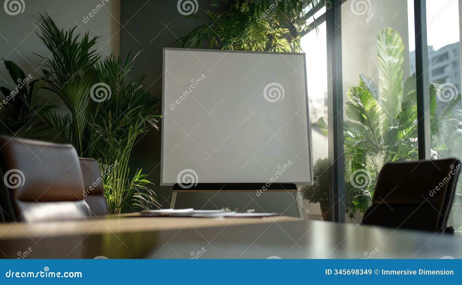 Blank Whiteboard Template in Modern Conference Room Office Stock ...