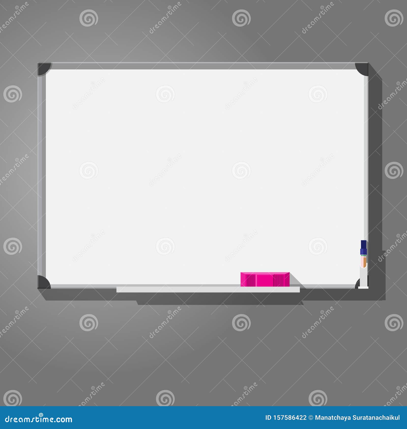 Blank whiteboard. stock vector. Illustration of project - 157586422
