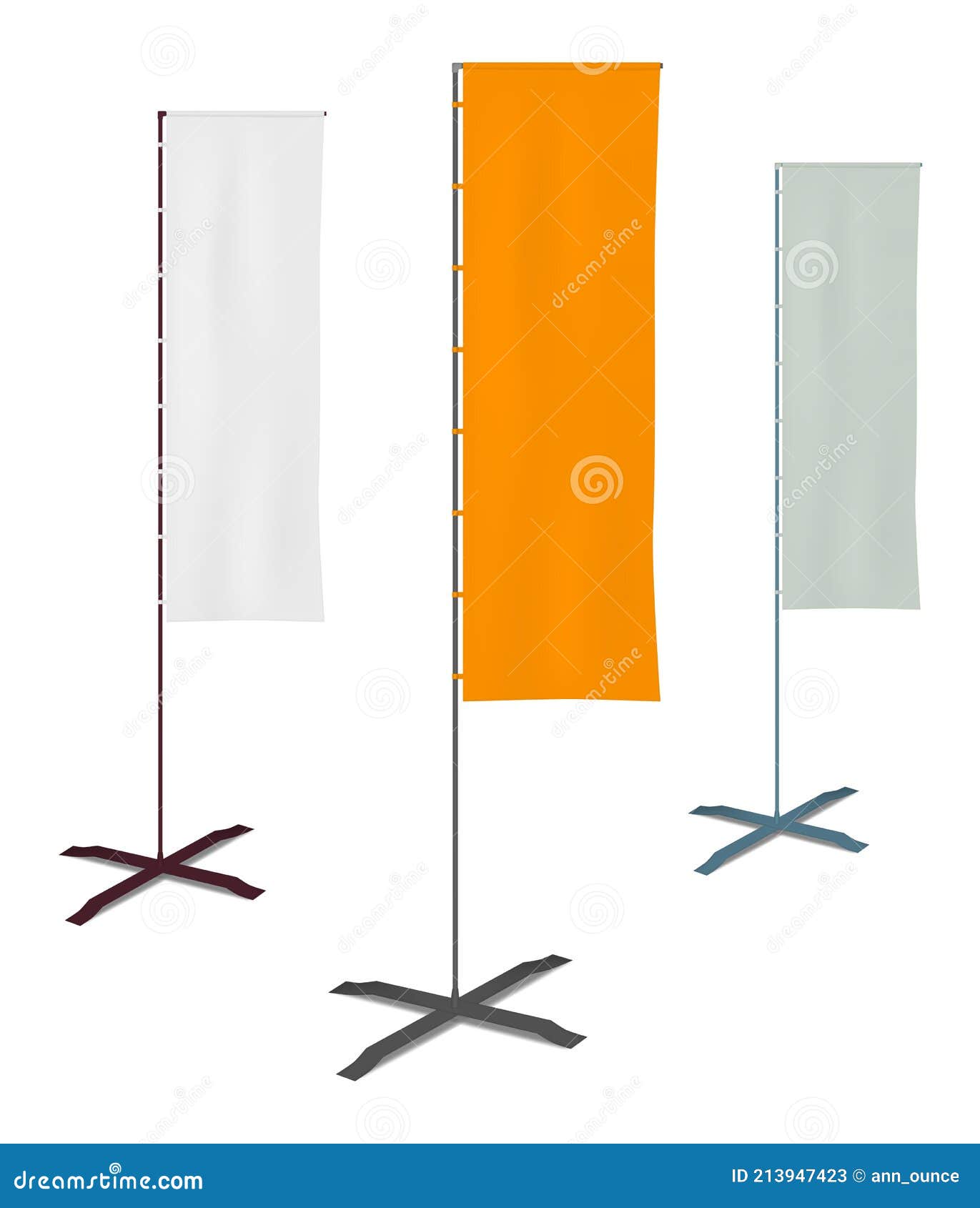 Blank Wind Dancer Flag, Vector Mockup. Vertical Rectangular Event ...