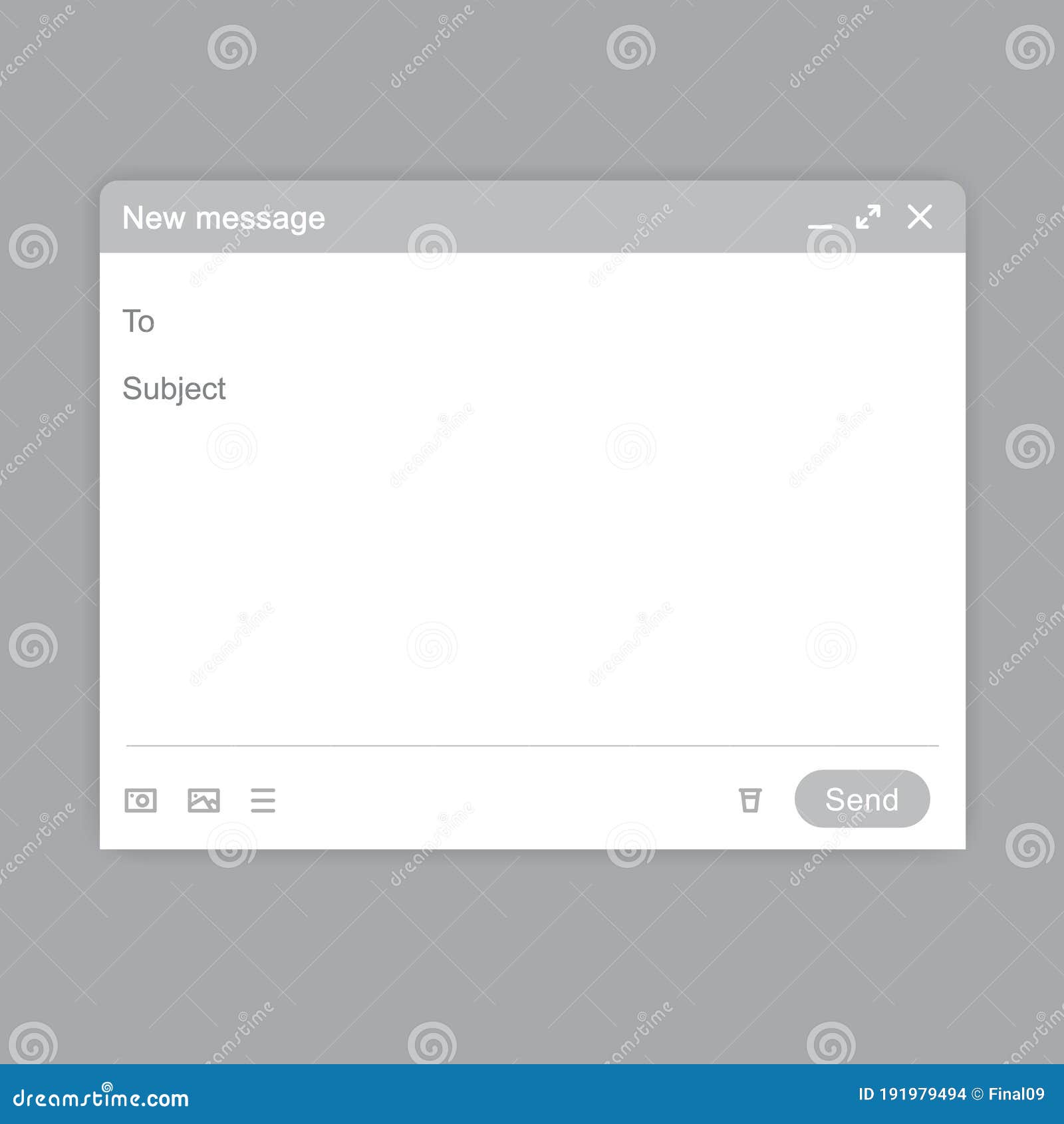 Blank Window Of Email, Template Vector Illustration. Email Message ...