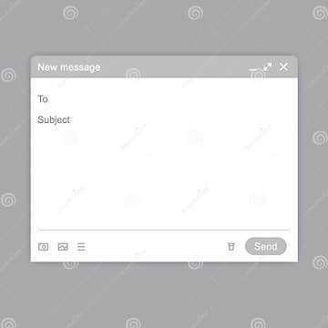 Blank Window of E-mail Window White Template. Stock Vector ...