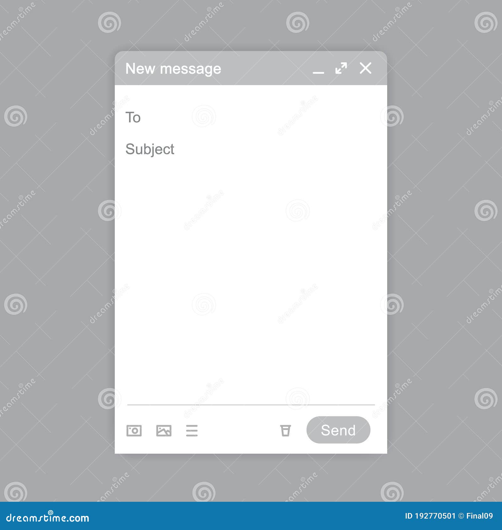 Blank Window Of Email, Template Vector Illustration. Email Message ...