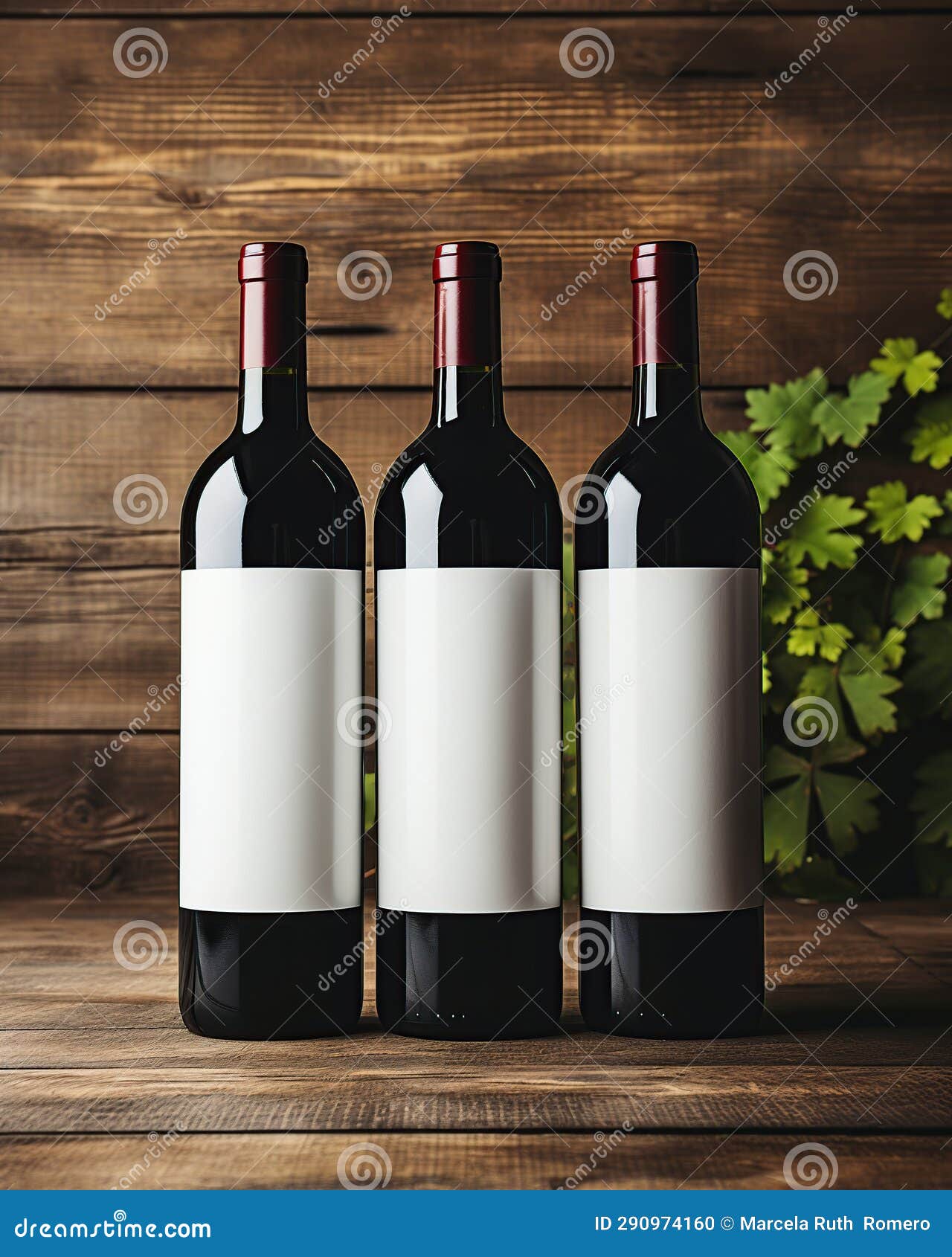 Blank Wine Bottle, Mock Up Style. AI Generated Stock Photo - Image of ...