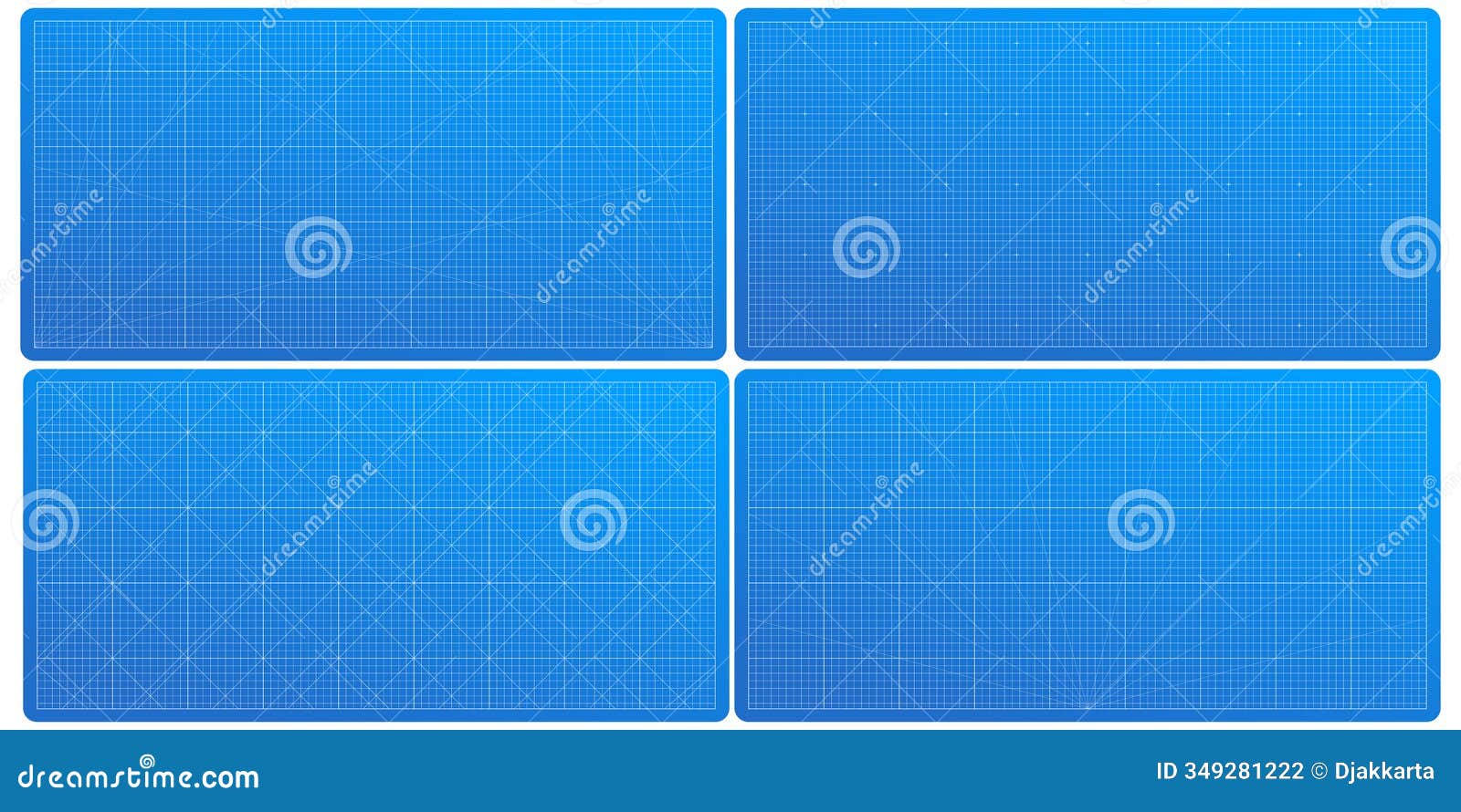 Blank Wireframe Grid Background Vector. Blueprint-style Paper for ...