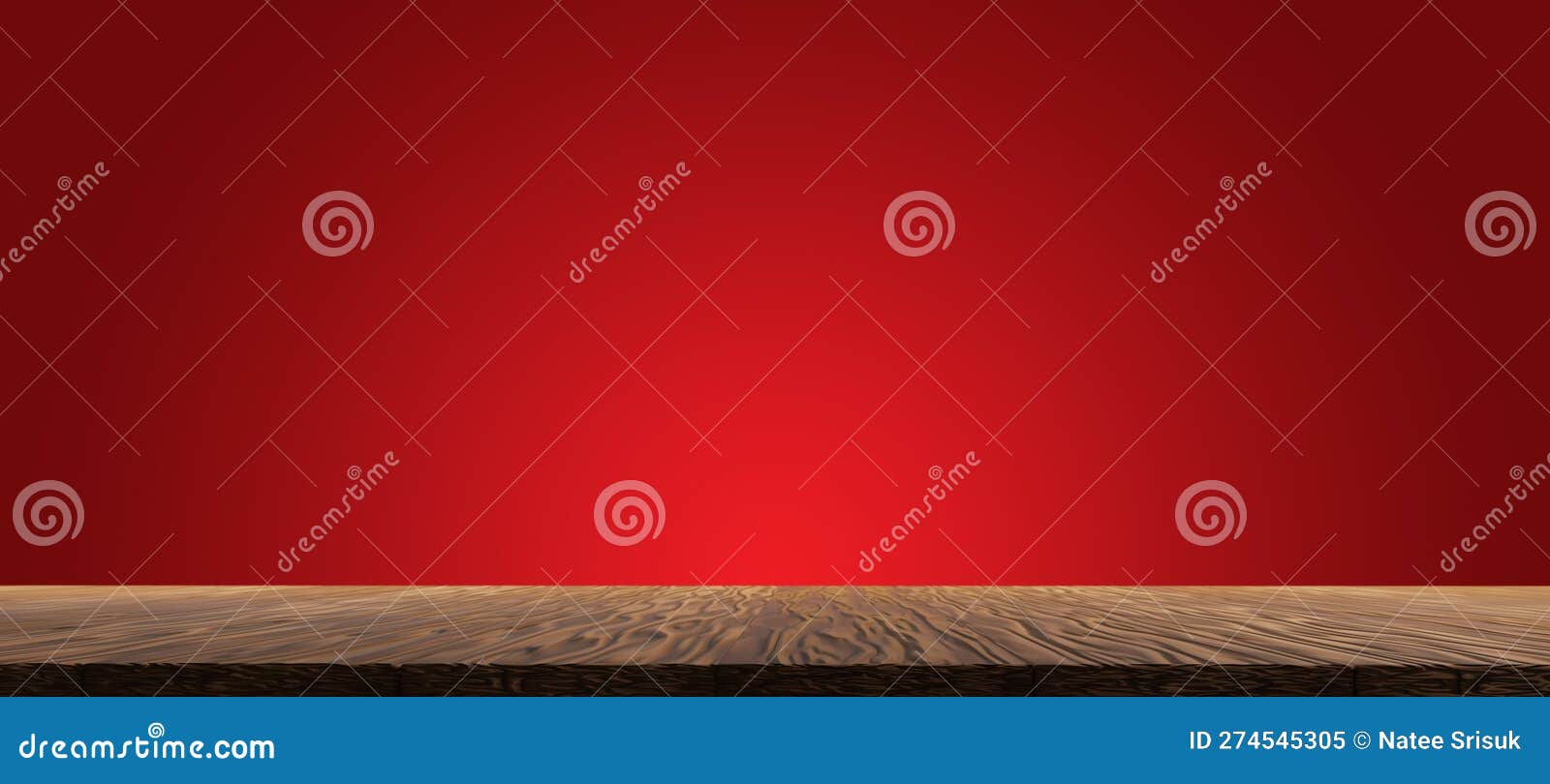Blank Wood on Red Background 3D Render Stock Illustration ...