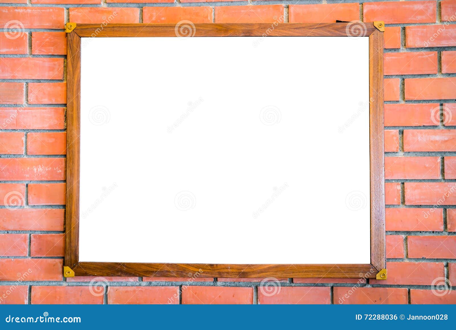 .Blank Wood Sign on Brick Wall Stock Photo - Image of drawing, brown ...