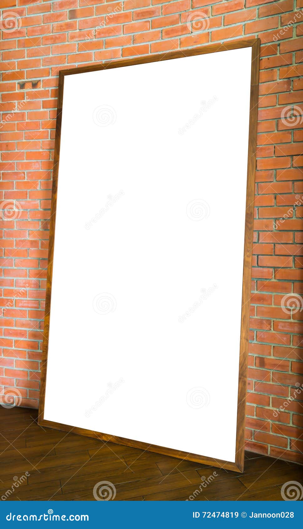 .Blank Wood Sign on Brick Wall Stock Image - Image of clean ...