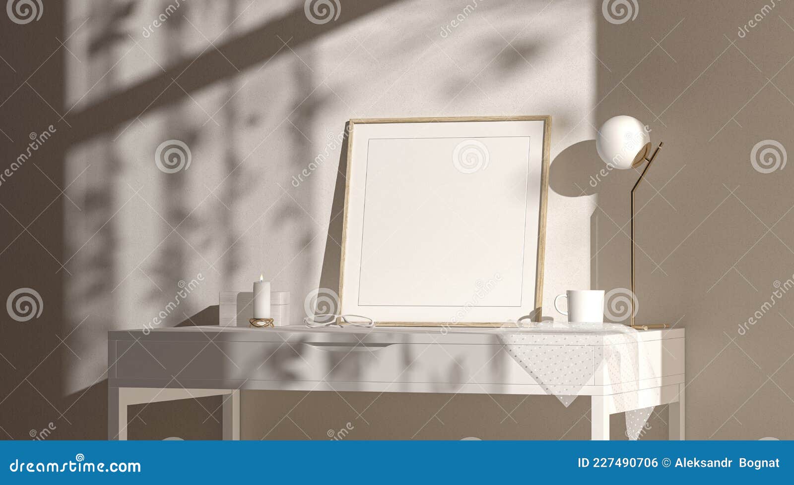 Placard Frame Photo Picture Timber Beach Wooden Concept Stock ...