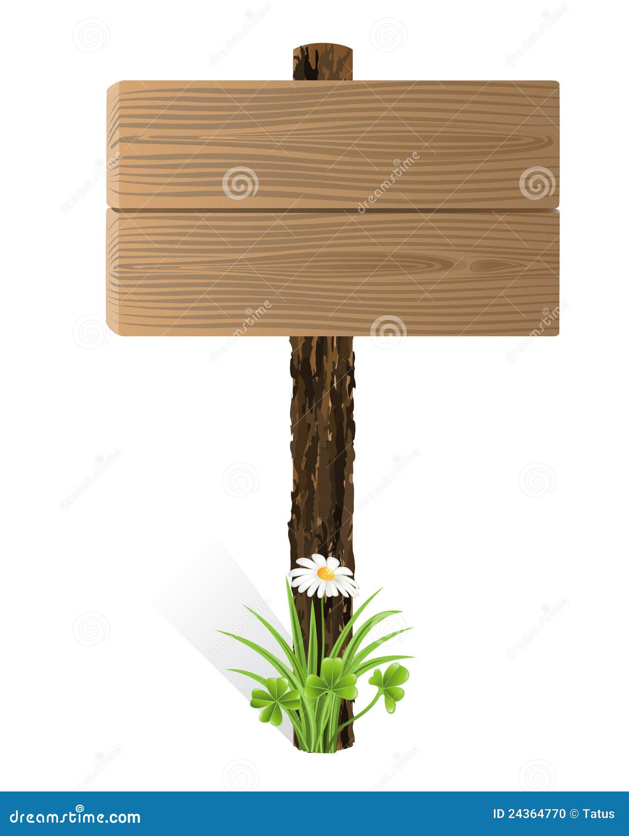 Blank wooden sign board stock vector. Illustration of clover - 24364770