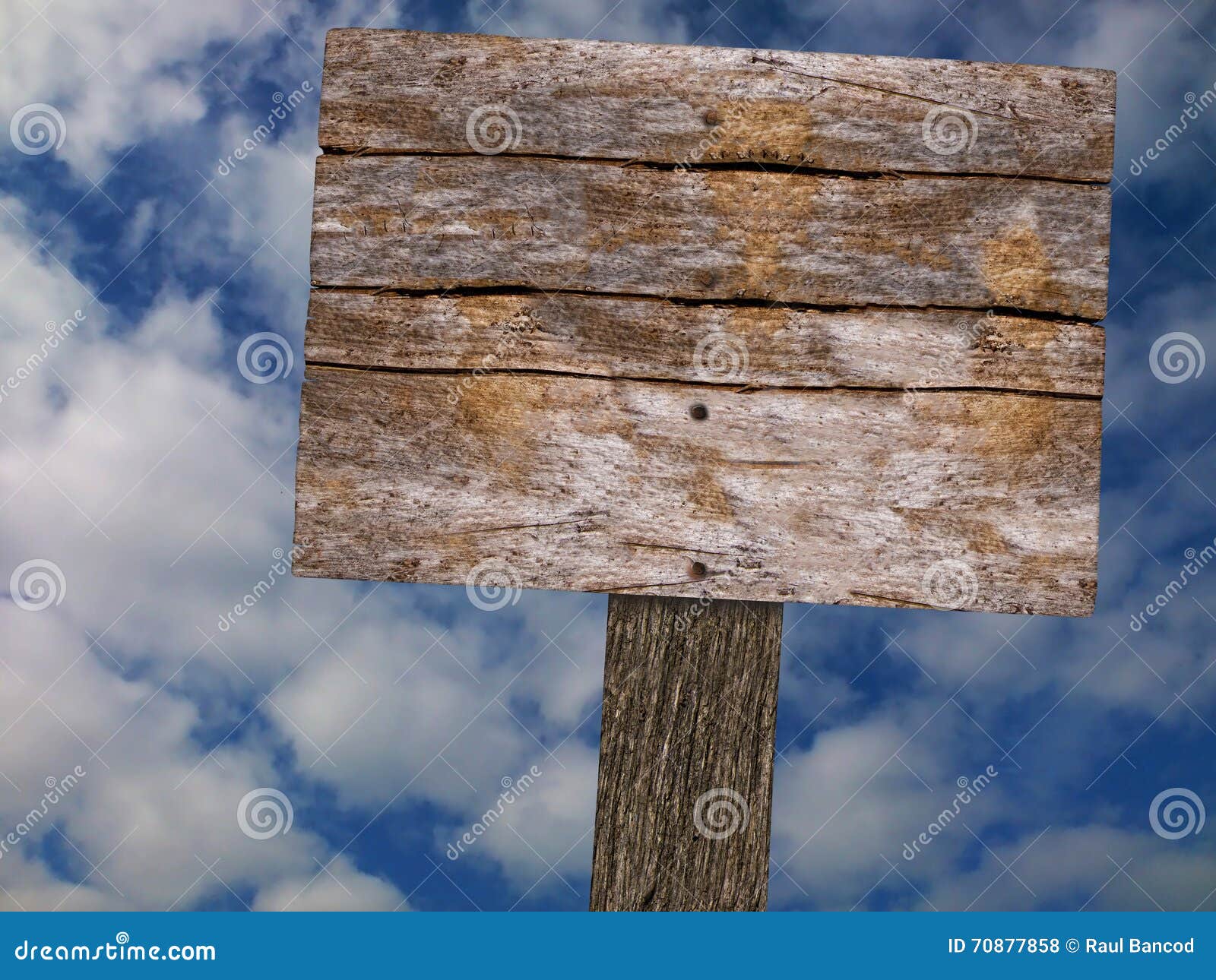 Blank Wooden Sign Board with Copyspace Stock Illustration ...