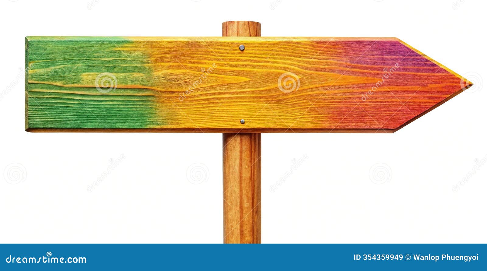 Blank Wooden Signpost Mockup Rustic Directional Pointer on Isolated ...