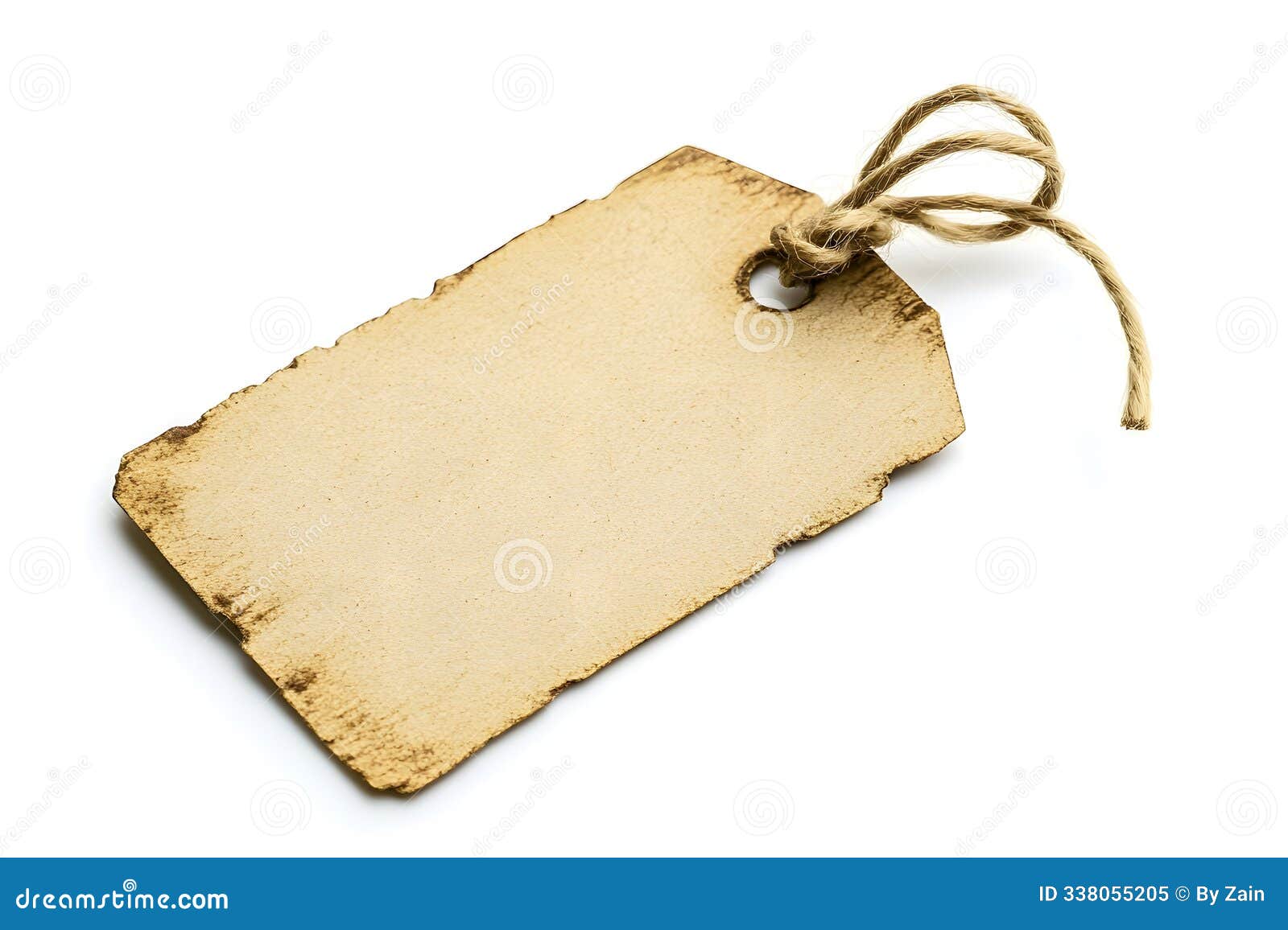 Blank Wooden Tag with Jute Rope White Background Rustic Label Mockup ...