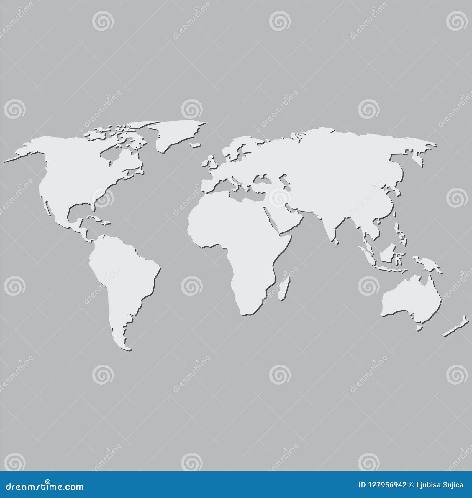 Blank World Map, Simple Vector Stock Vector - Illustration of nation ...