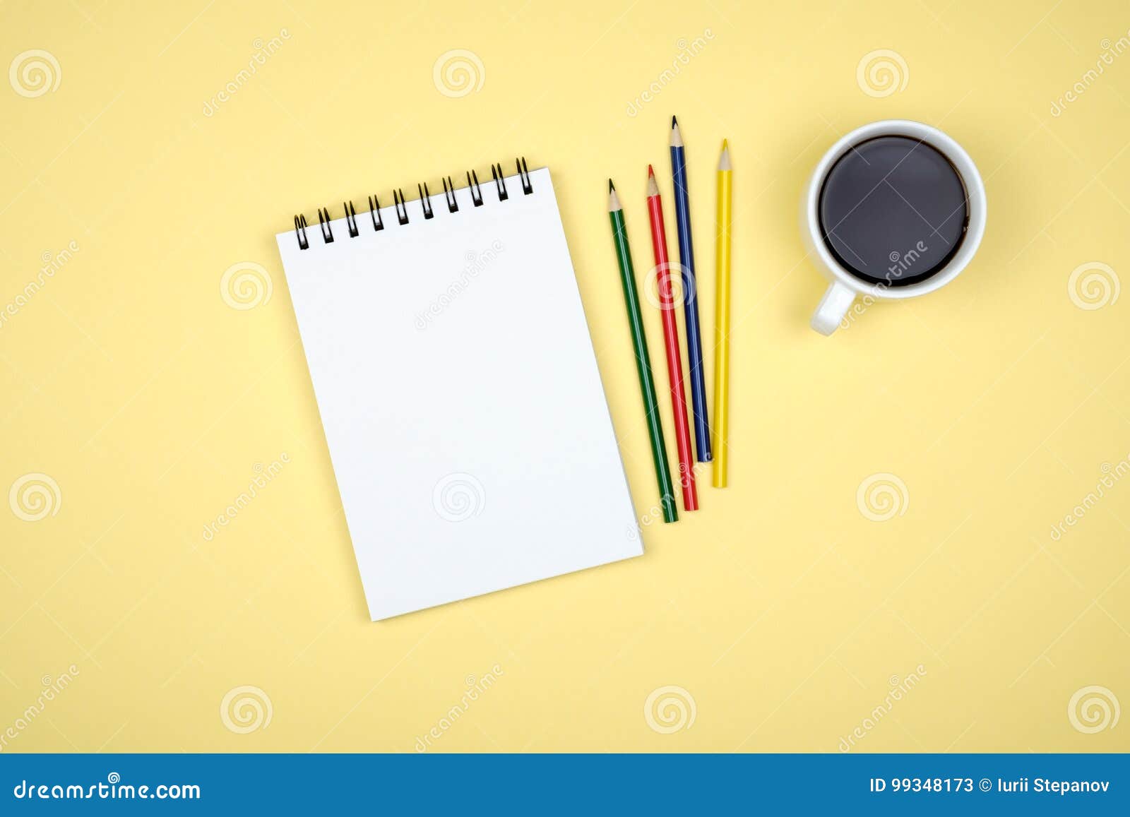 Blank Writing Pad for Ideas on Colored Background Stock Image - Image ...