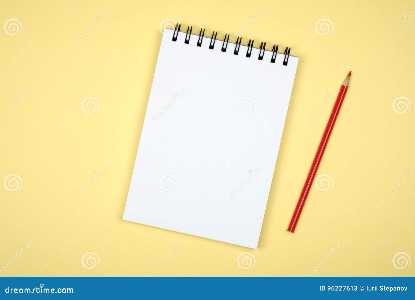 Blank Writing Pad for Ideas on Colored Background Stock Image - Image ...