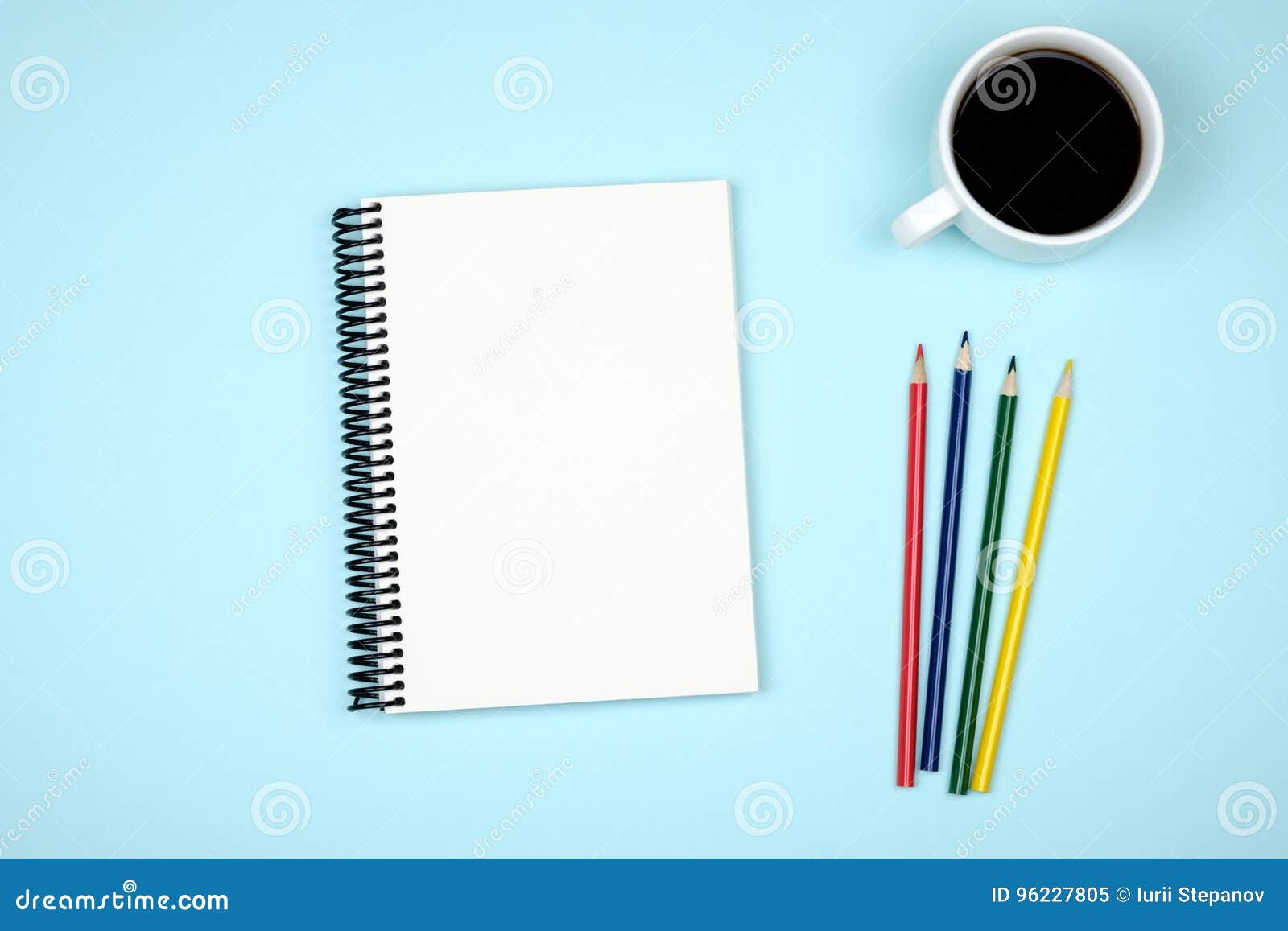 Blank Writing Pad for Ideas on Colored Background Stock Image - Image ...